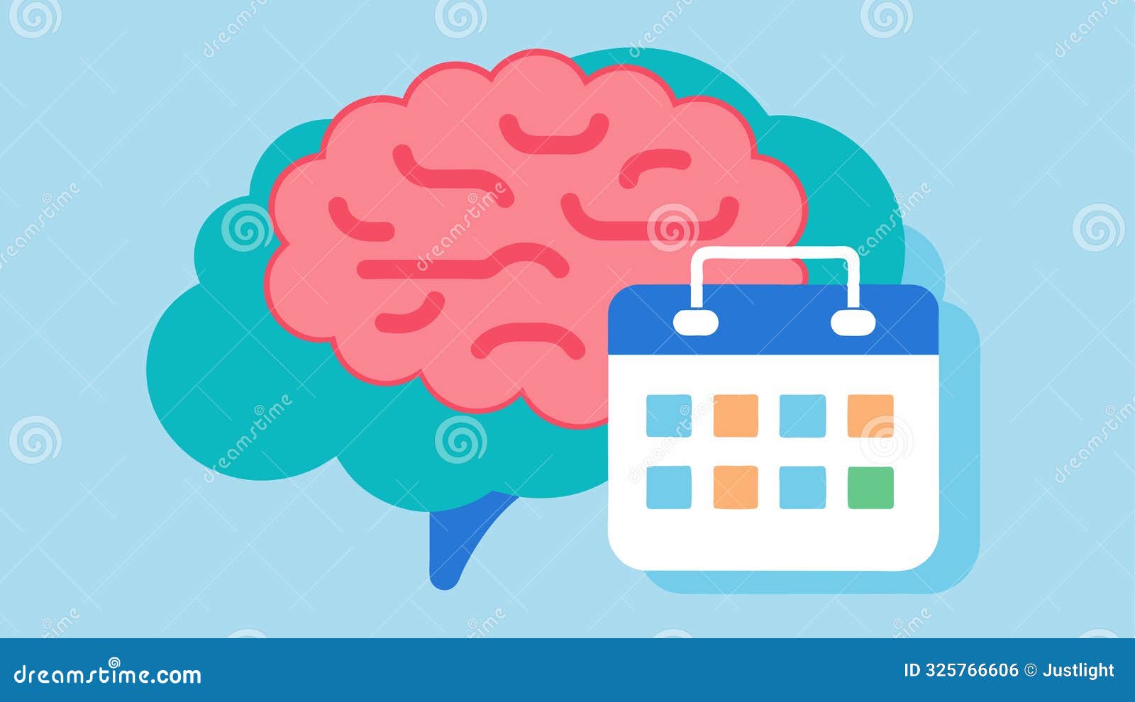 A Brain with a Cluttered and Disorganized Calendar Representing the ...