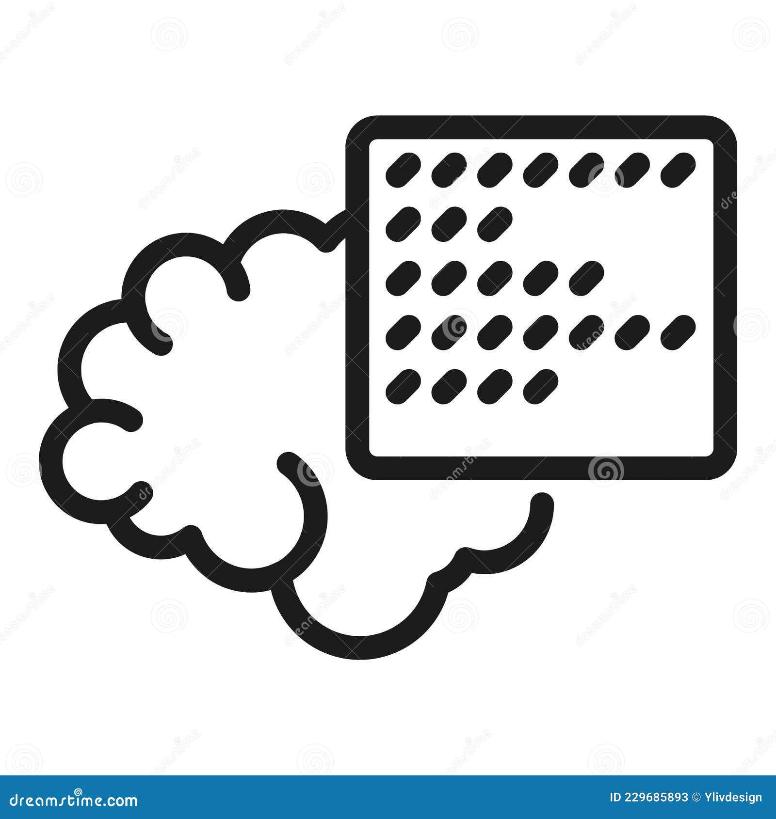 Brain Coding Icon Outline Vector. Code Algorithm Stock Vector ...