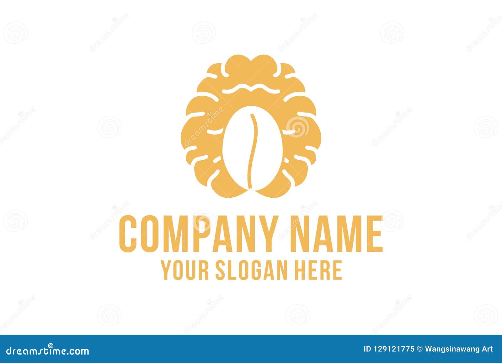Brain coffee logo. stock vector. Illustration of human - 129121775