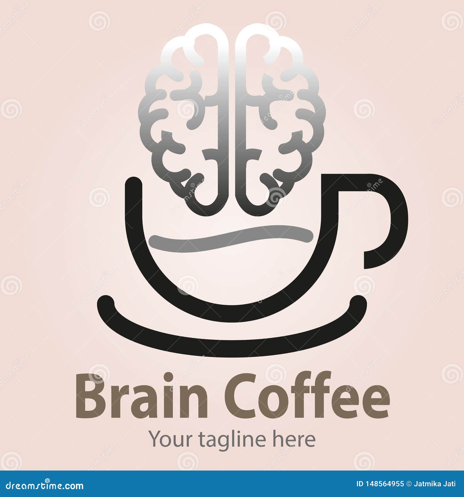 Brain coffee symbol stock vector. Illustration of idea - 148564955