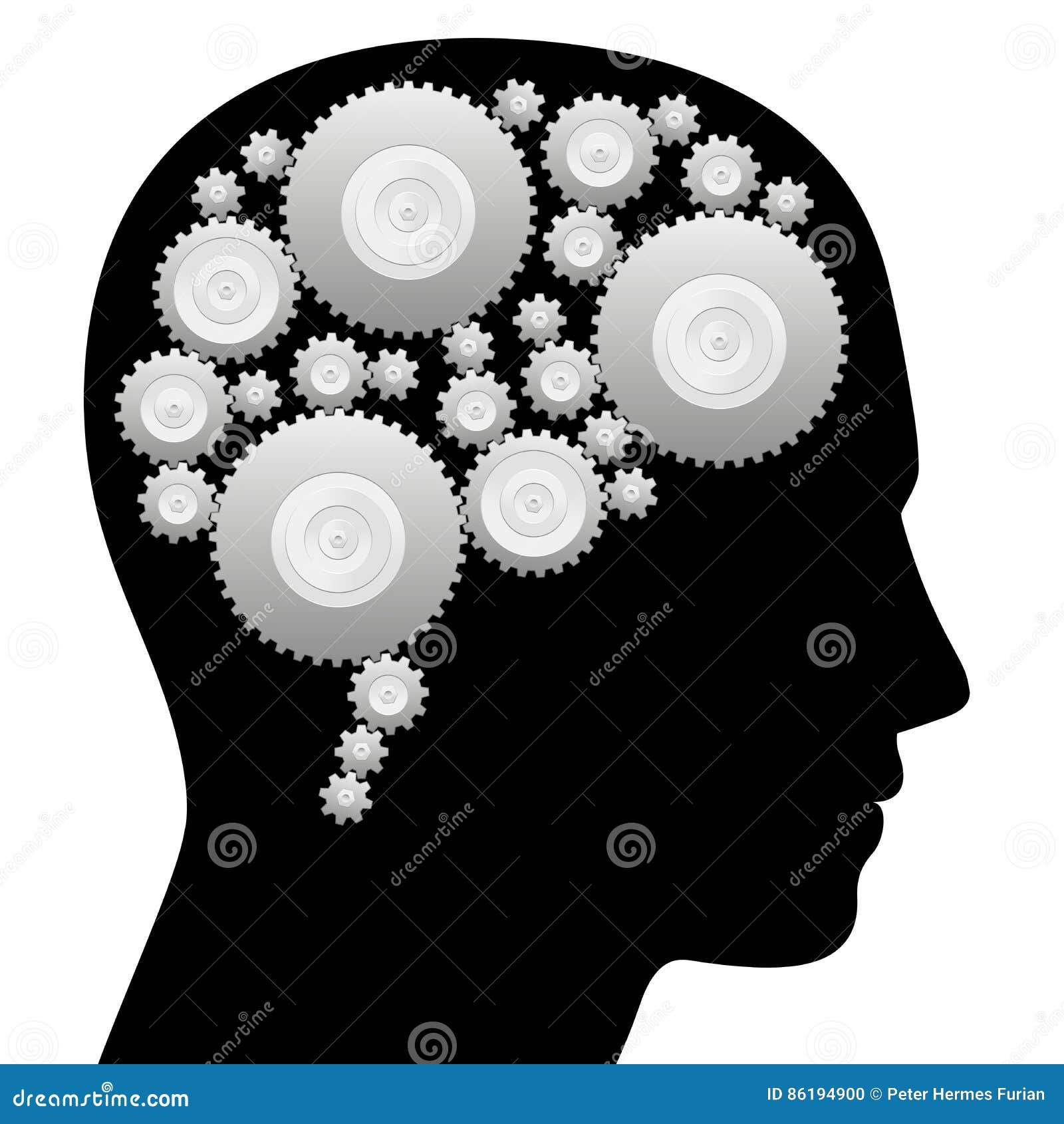 Brain Cog Wheels Thinking Machine Stock Vector - Illustration of idea ...