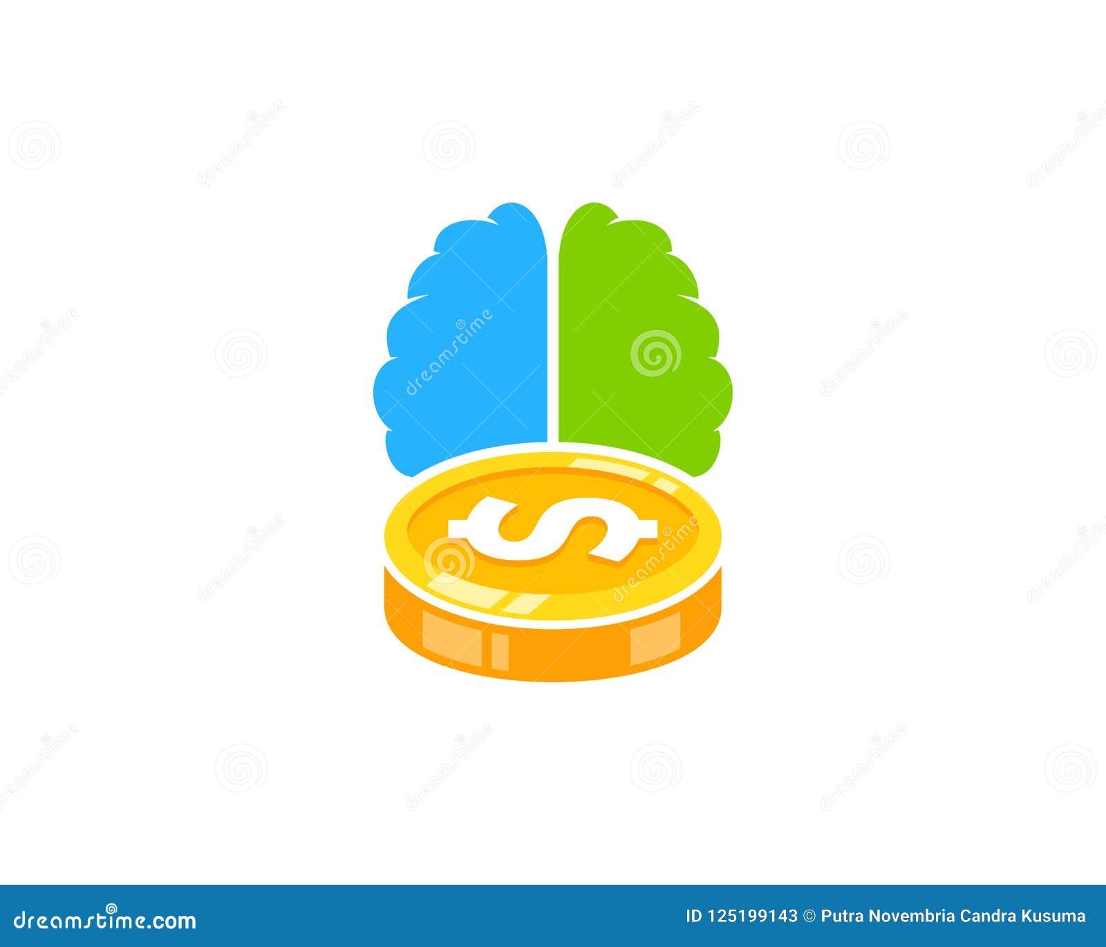 Brain Coin Logo Icon Design Ilustración del Vector - Ilustración de ...