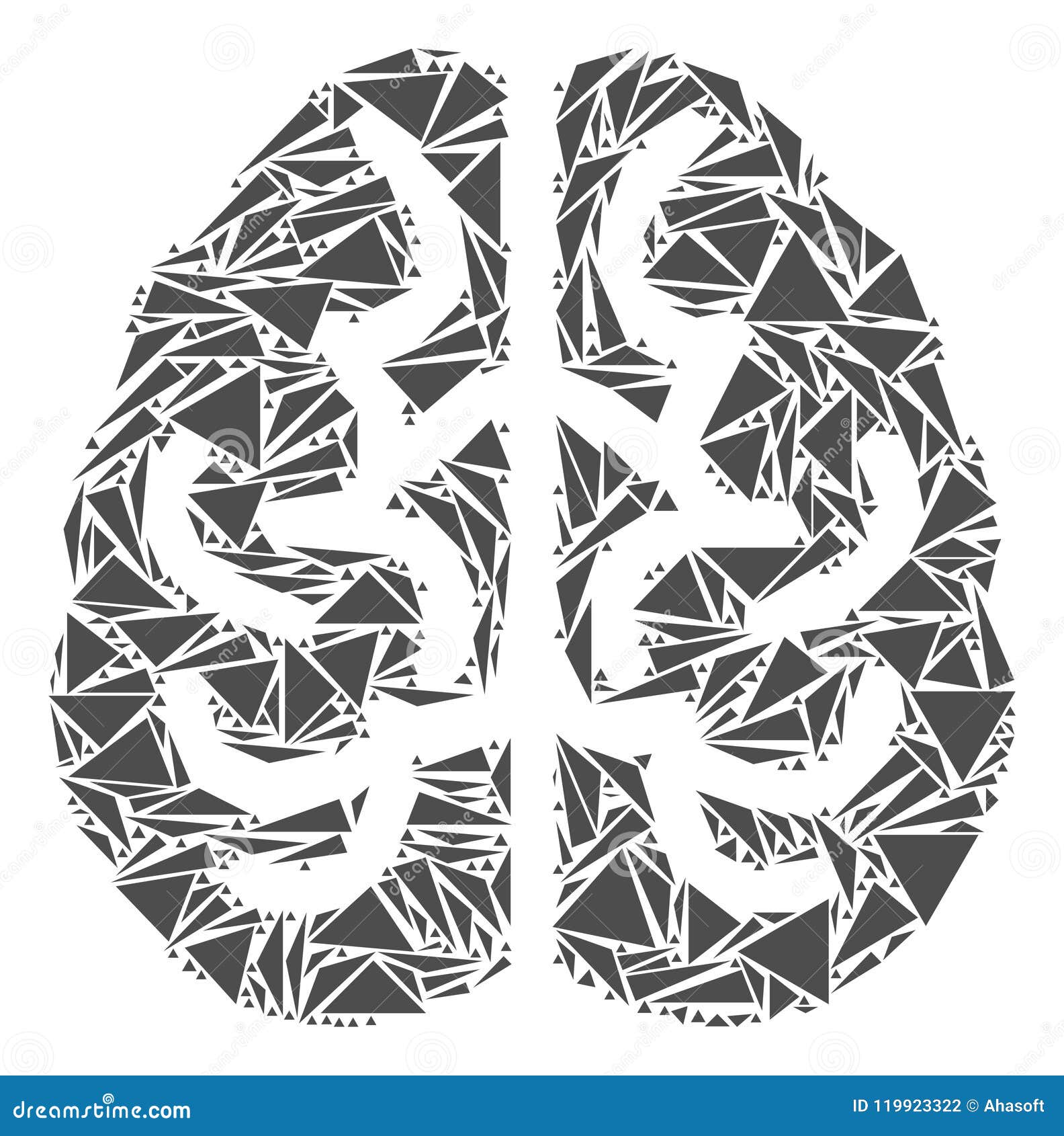 Brain Collage of Triangles stock vector. Illustration of composed ...