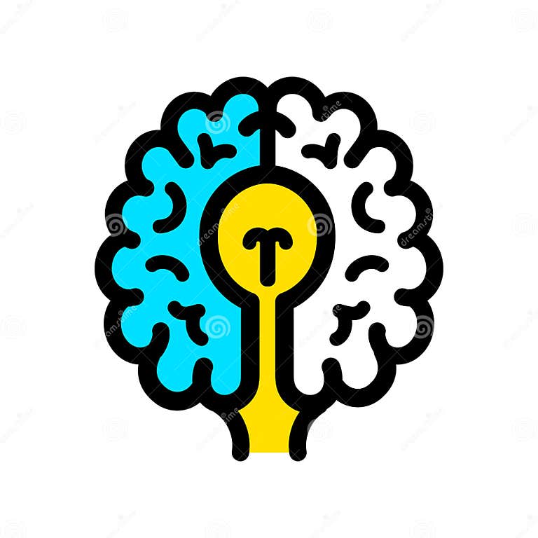 Brain color icon stock vector. Illustration of head - 233896050