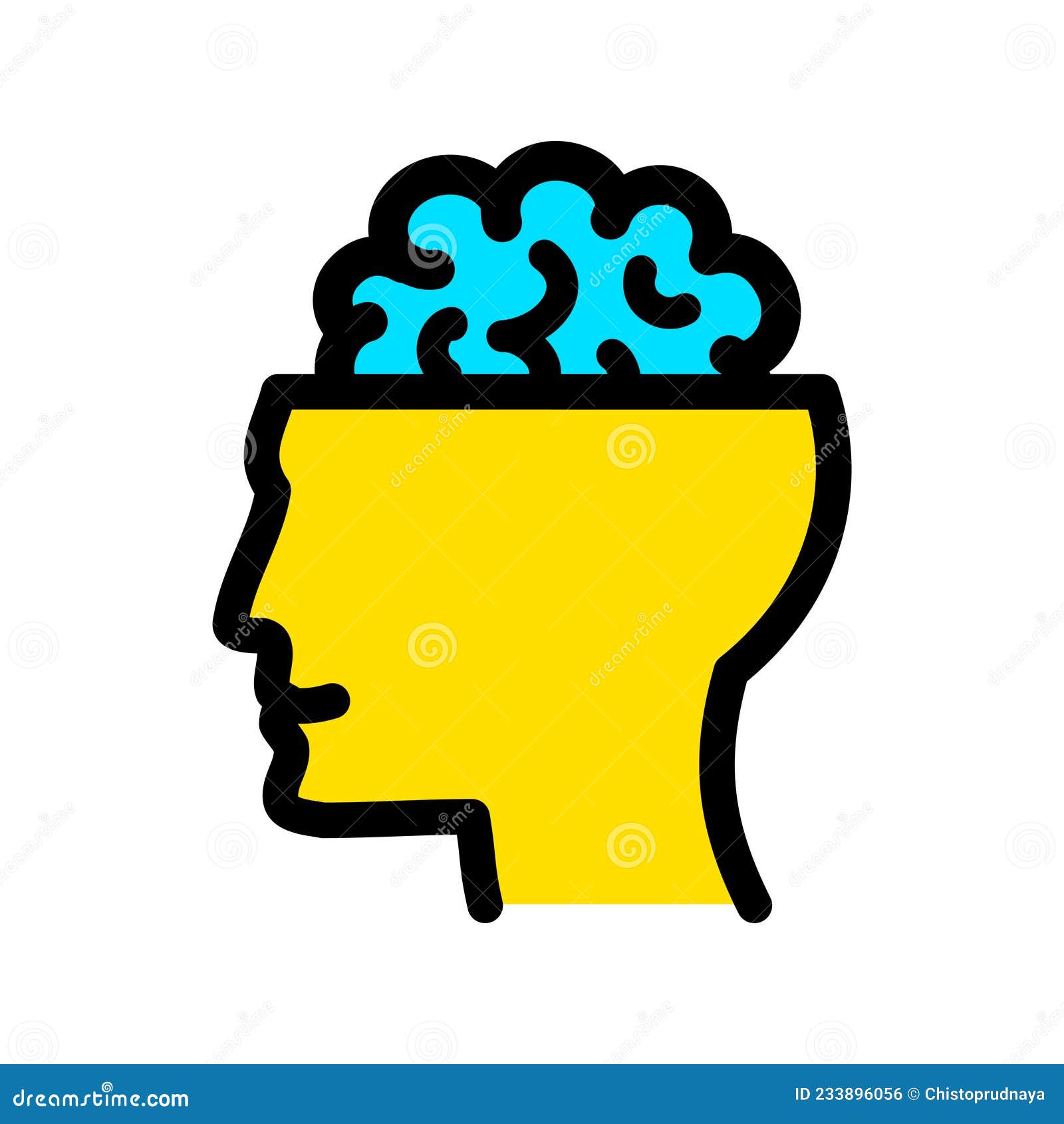 Brain color icon stock vector. Illustration of innovation - 233896056