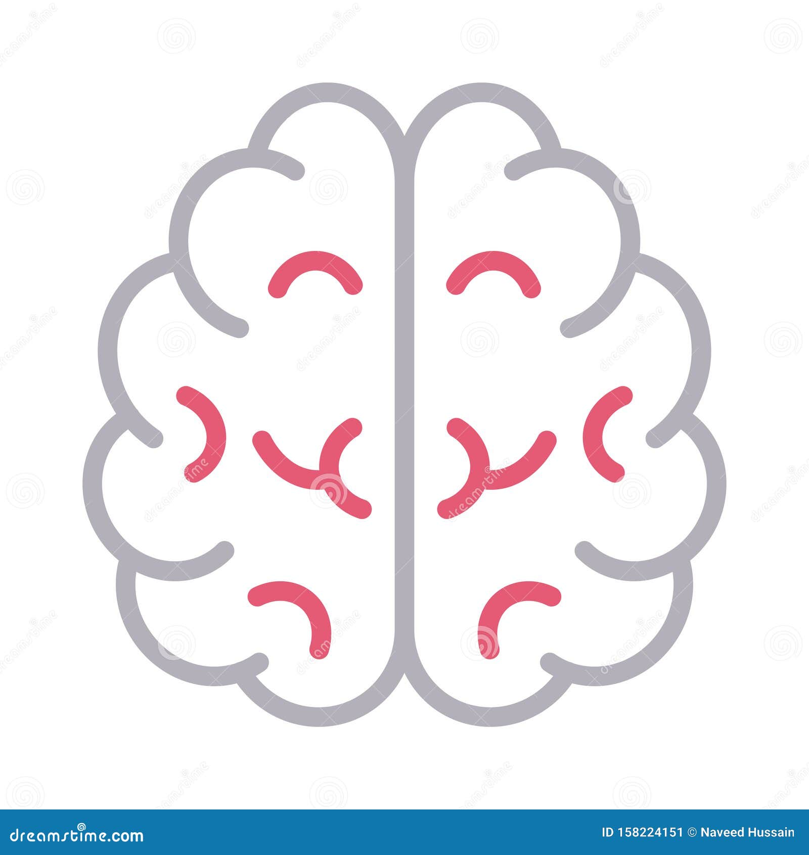Brain Color Line Vector Icon Stock Illustration - Illustration of ...