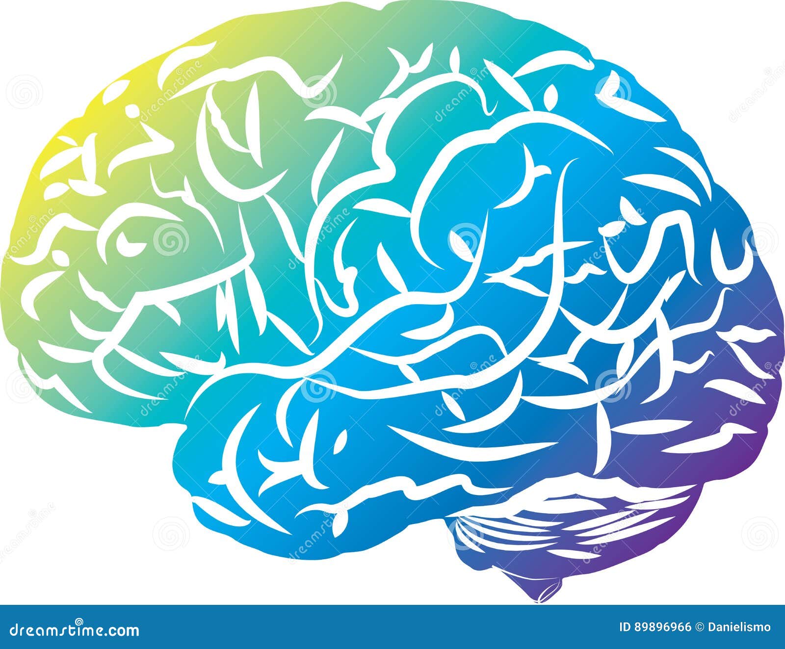 Colored Brain Inside The Bulb In Green Badge Icon. Element Of Science ...