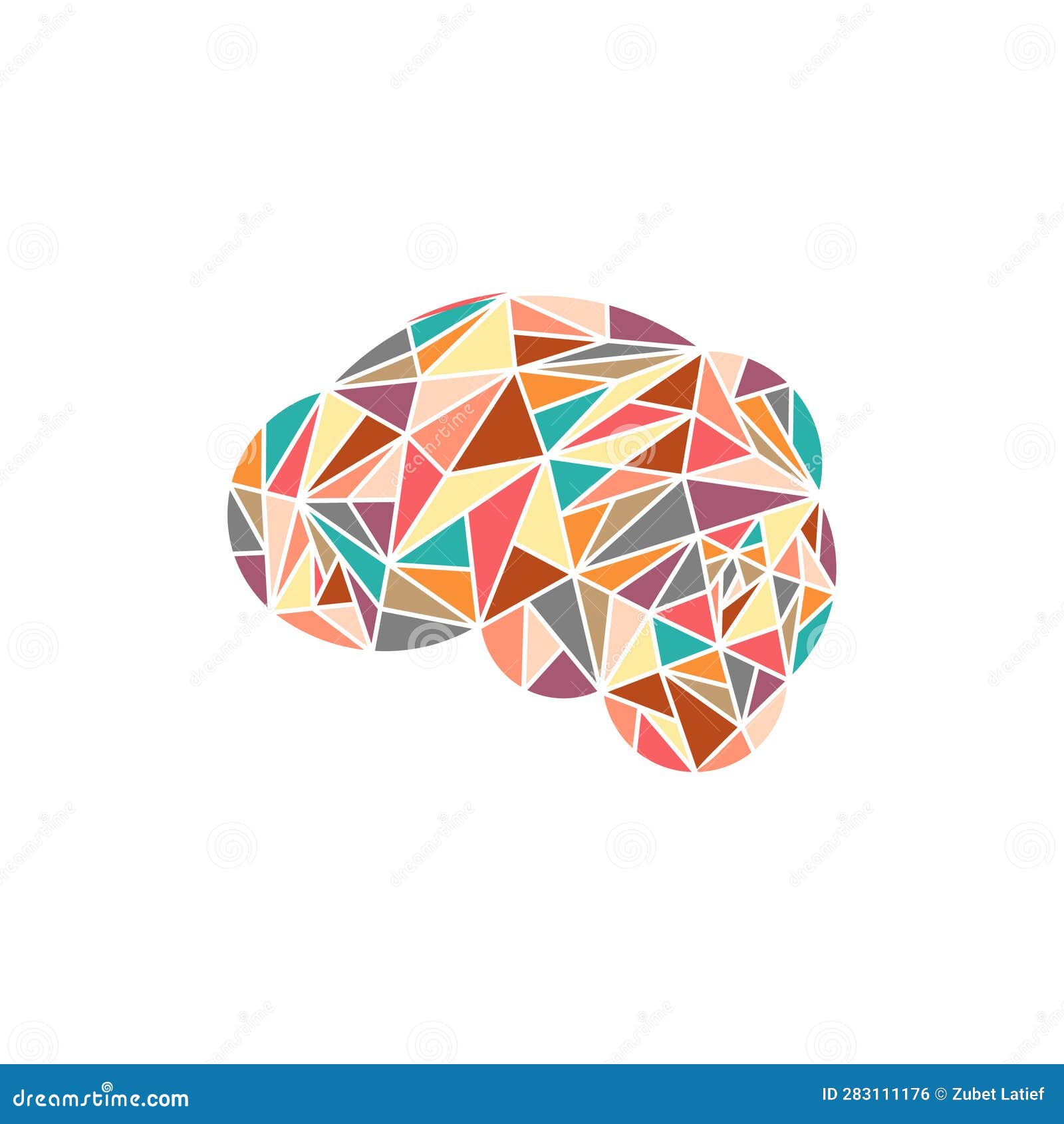 Brain Colorful Geometric Creative Logo Stock Vector - Illustration of ...