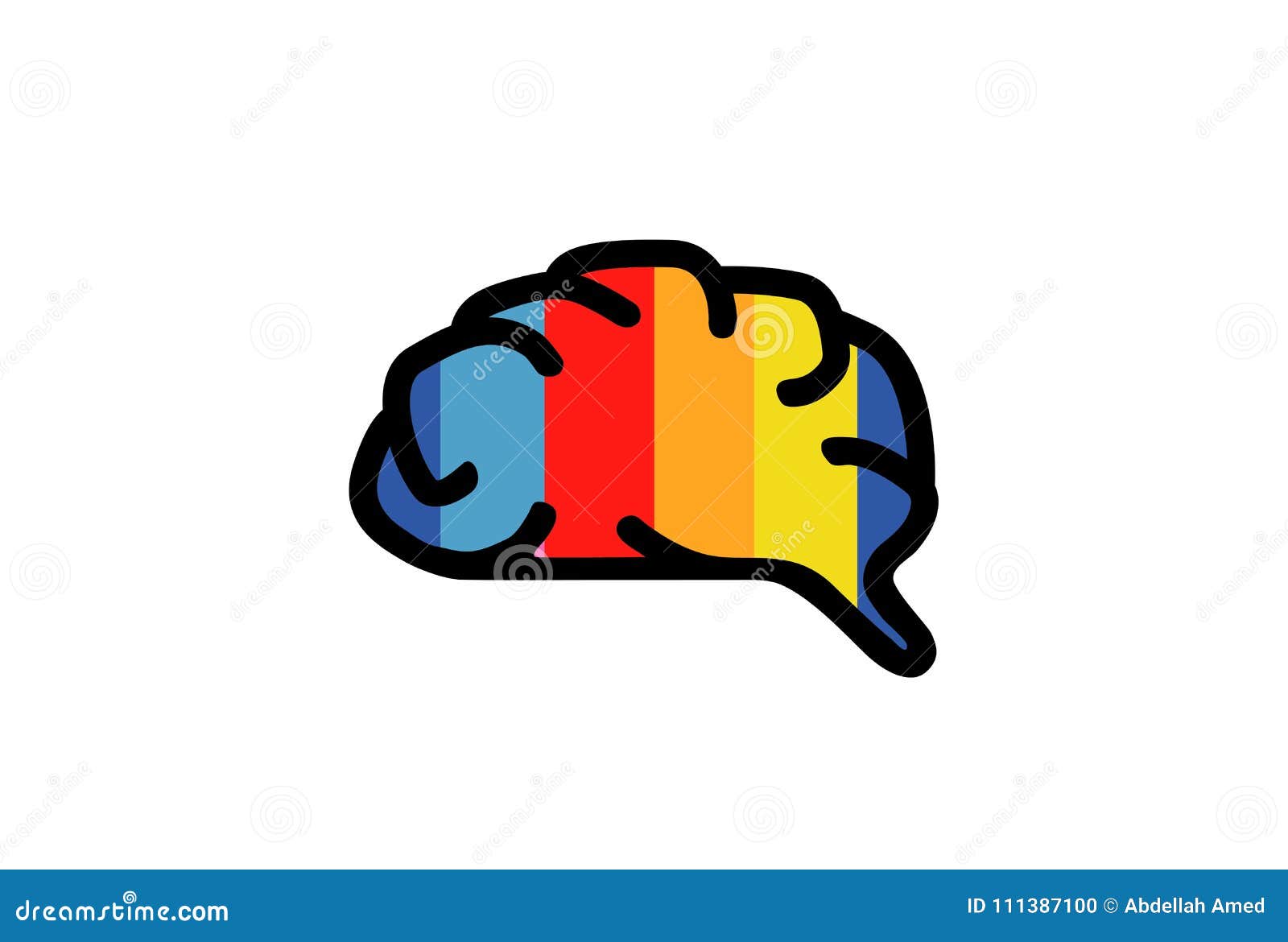 Brain Colors Logo Design stock vector. Illustration of logo - 111387100