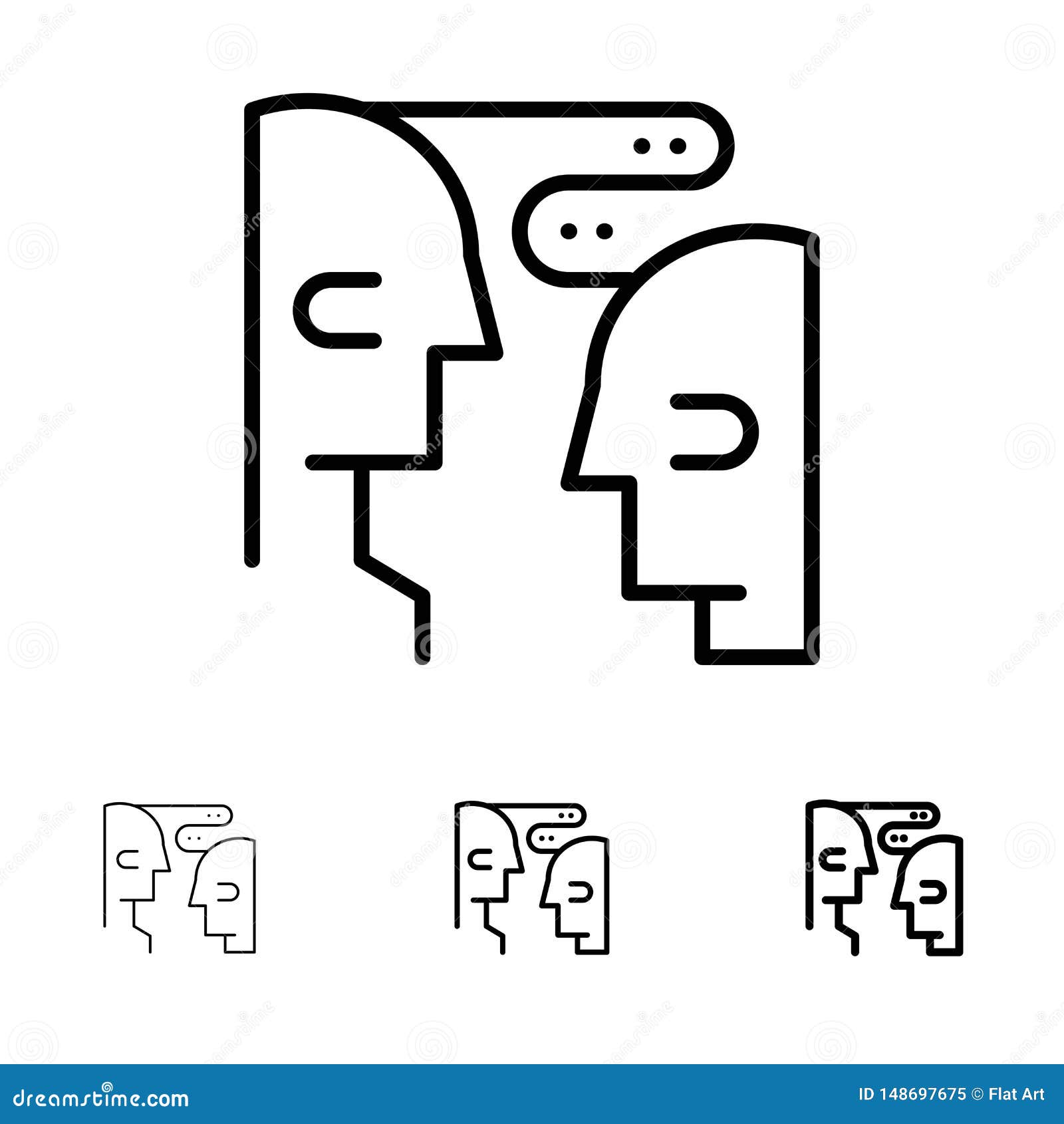 Brain, Communication, Human, Interaction Bold and Thin Black Line Icon ...