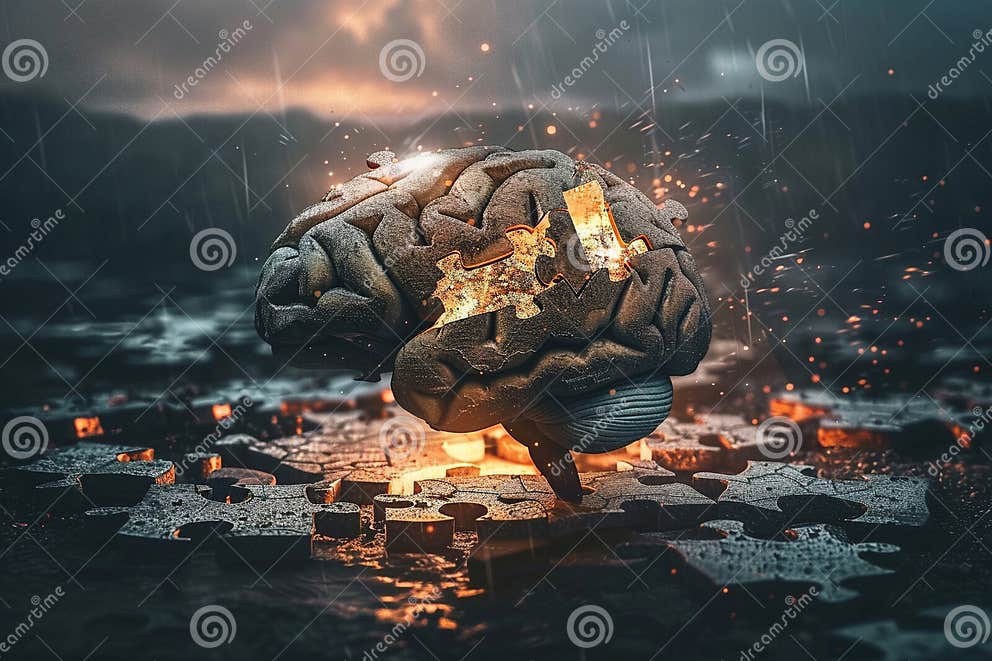 The Brain a Complex Puzzle stock illustration. Illustration of ...