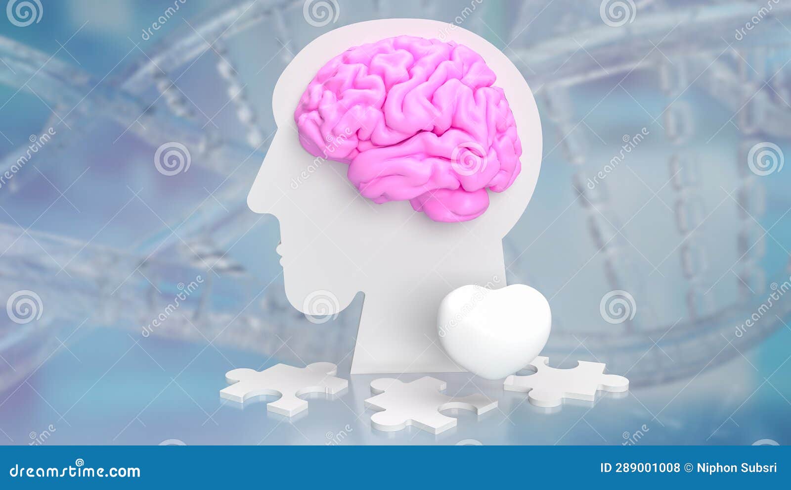 The Bust Head and Brain for Sci or Medical Concept 3d Rendering Stock ...