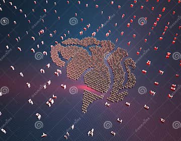 Brain Composed of Binary Code, Network Data Transmission, Program Core and Artificial ...