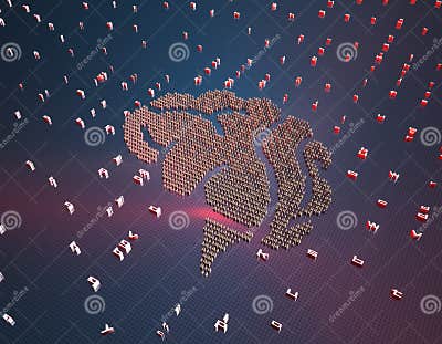 Brain Composed of Binary Code, Network Data Transmission, Program Core and Artificial ...