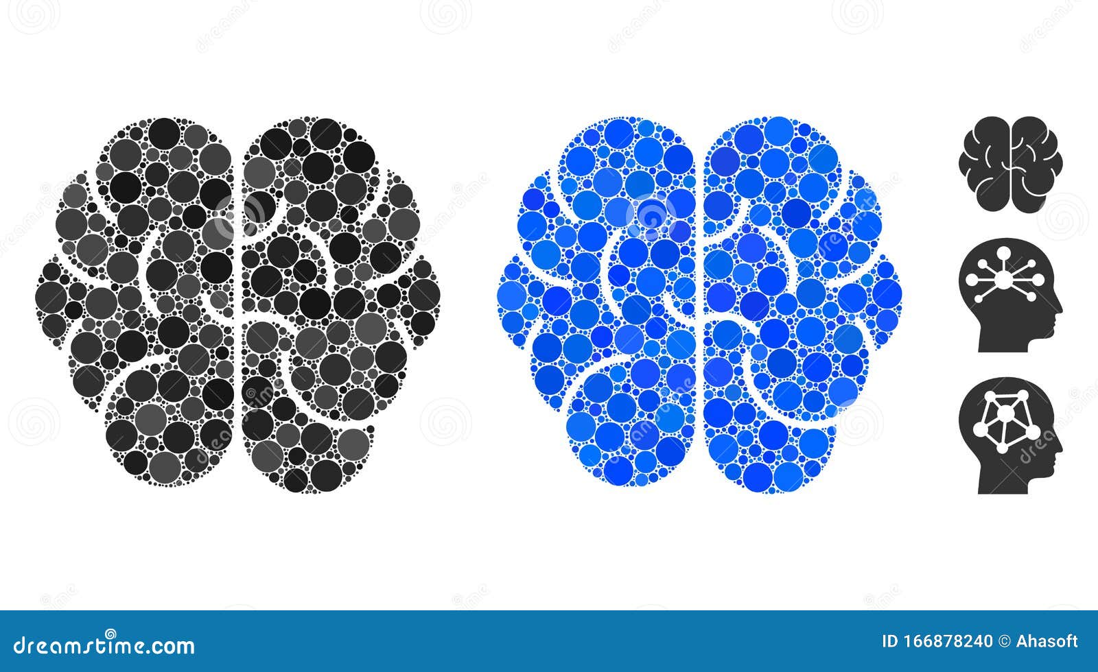 Brain Composition Icon of Circles Stock Illustration - Illustration of ...