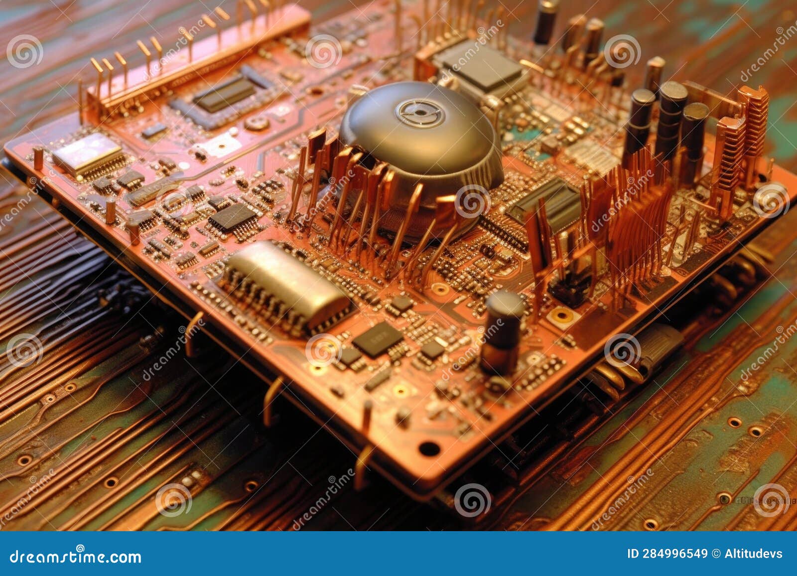 Brain-computer Interface Chip and Circuit Board Stock Illustration ...