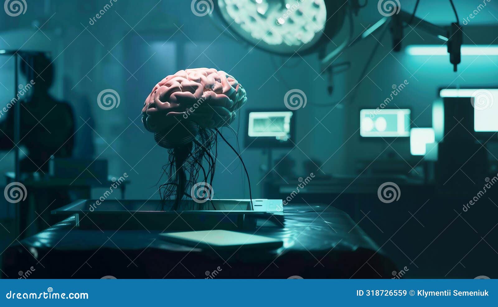 Brain Computer Interface in a Futuristic Laboratory, Creepy Film Scenes ...
