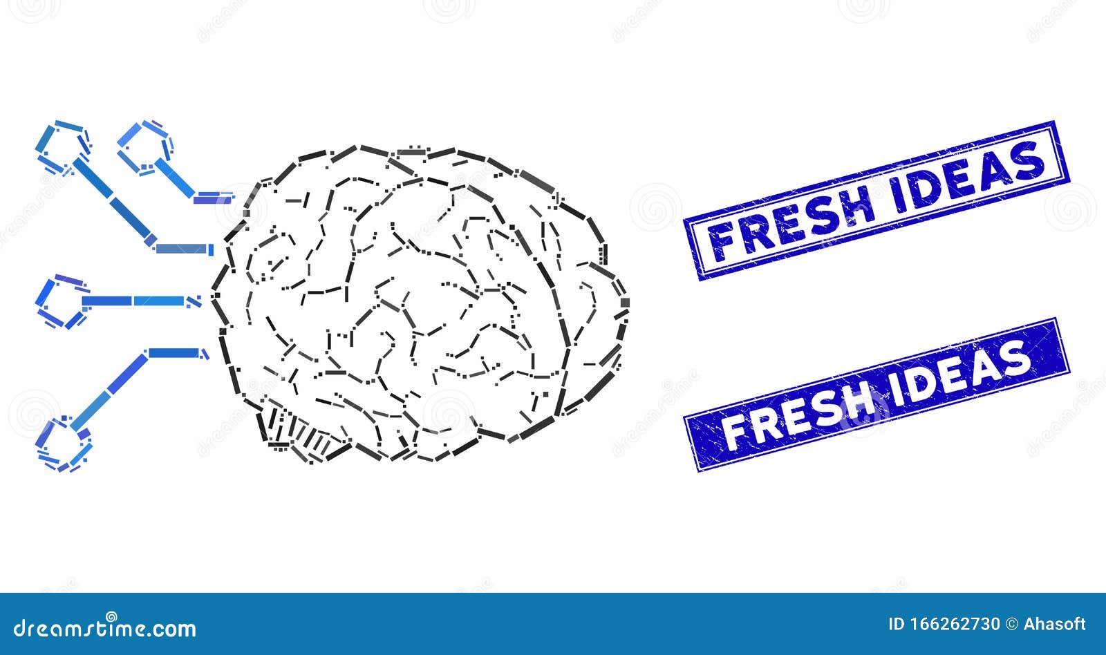 Brain Computer Interface Mosaic and Grunge Rectangle Fresh Ideas Seals ...