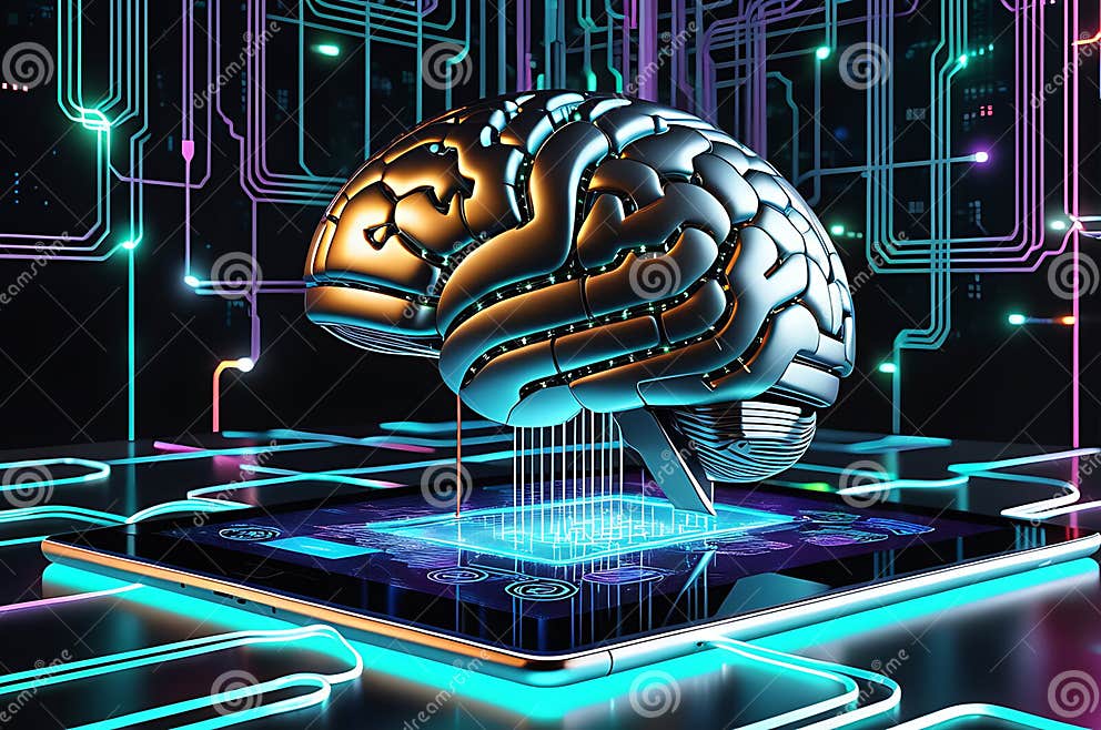 Brain Concept Integrated with a Tablet: Symbolizing the Metaverse ...