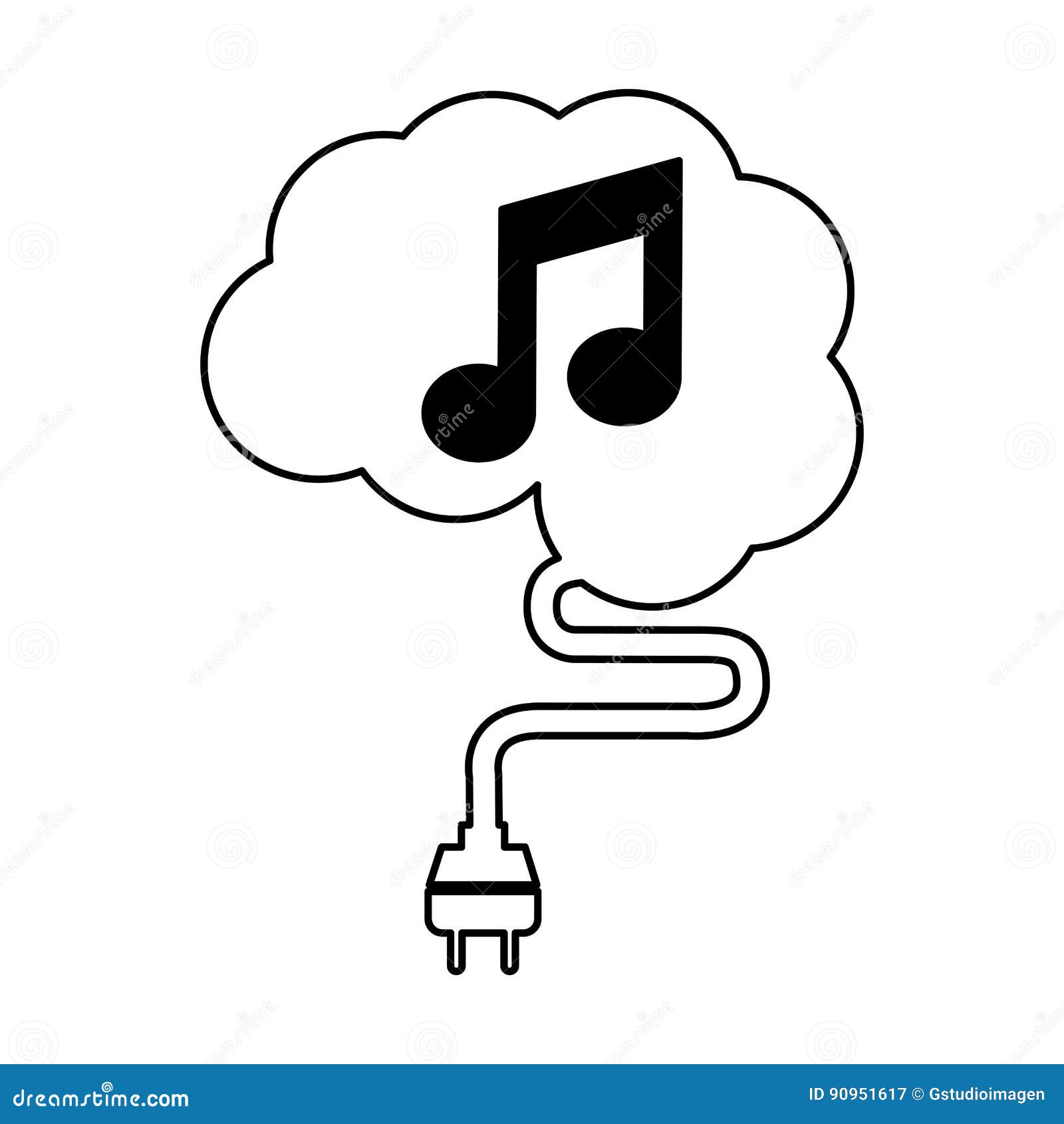 Brain Connected with Music Note Stock Vector - Illustration of ...