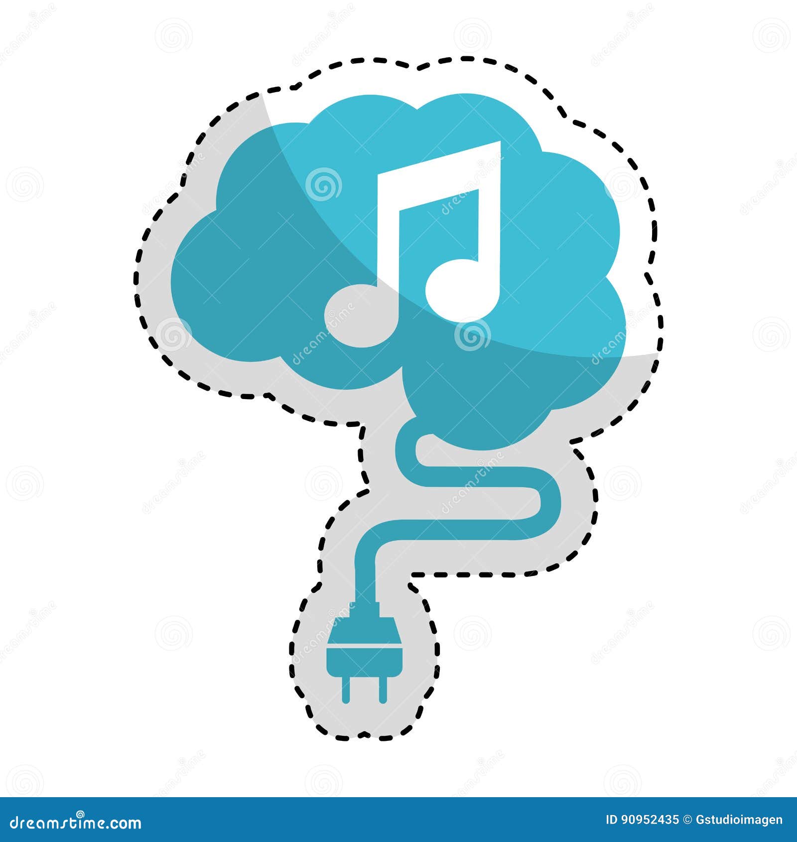 Brain Connected with Music Note Stock Vector - Illustration of idea ...