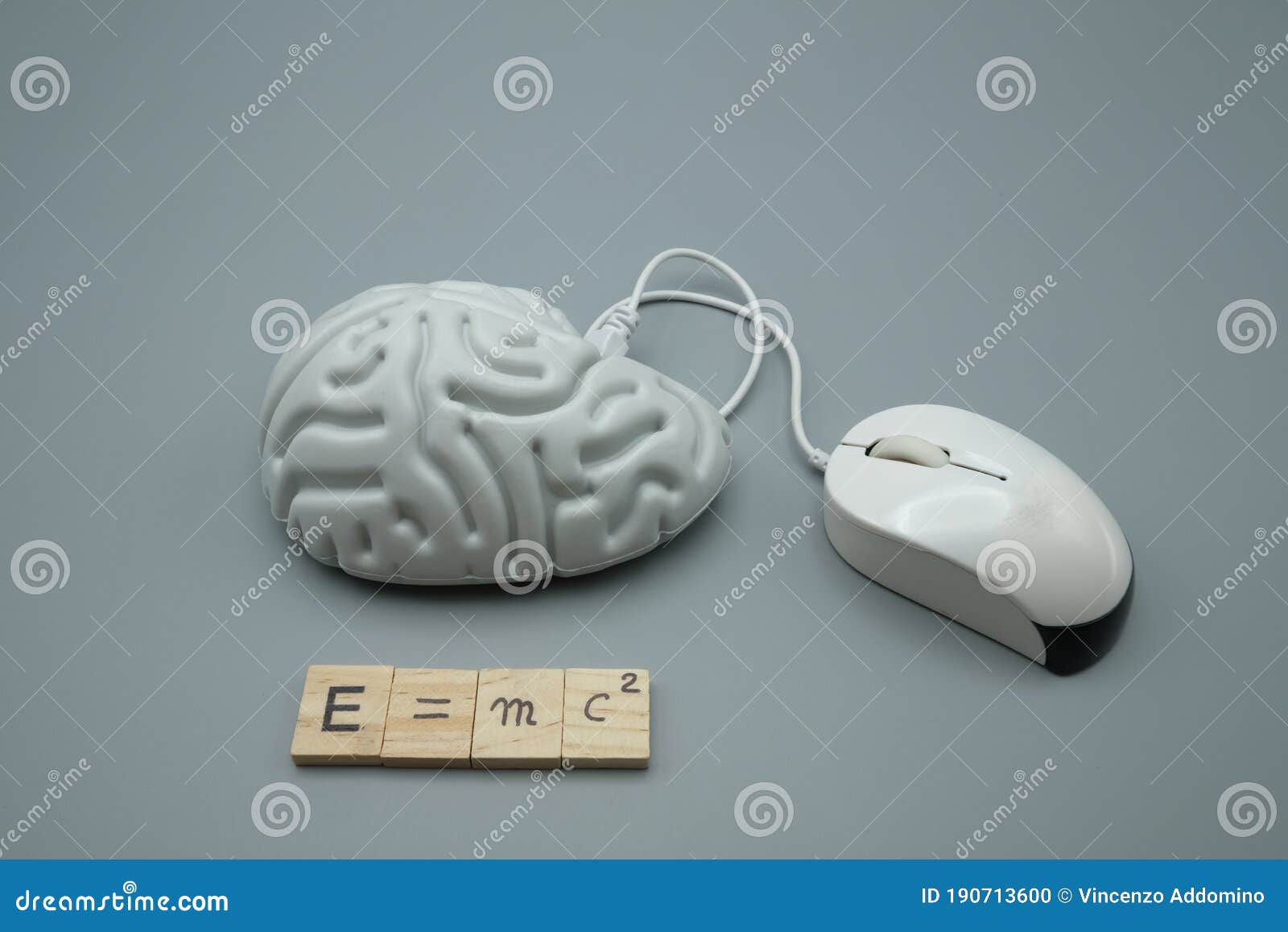 A Brain Connected To a Computer Mouse, with Physical Formula Stock ...