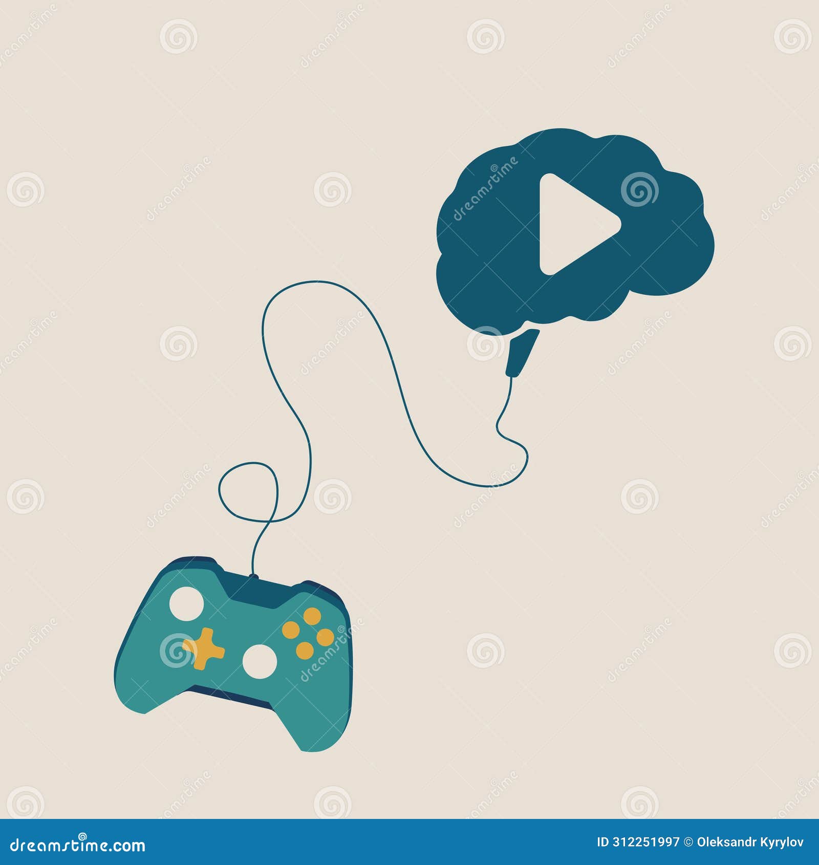 Brain Connected To the Controller Joystick. Game Time. Brain Games ...