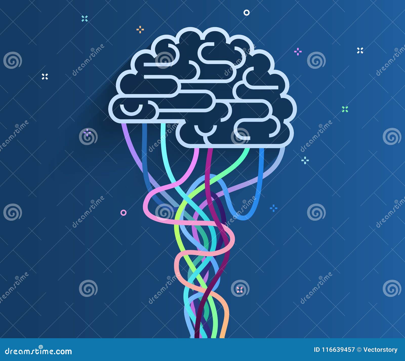 The Brain is Connected To the Network. Stock Vector - Illustration of ...
