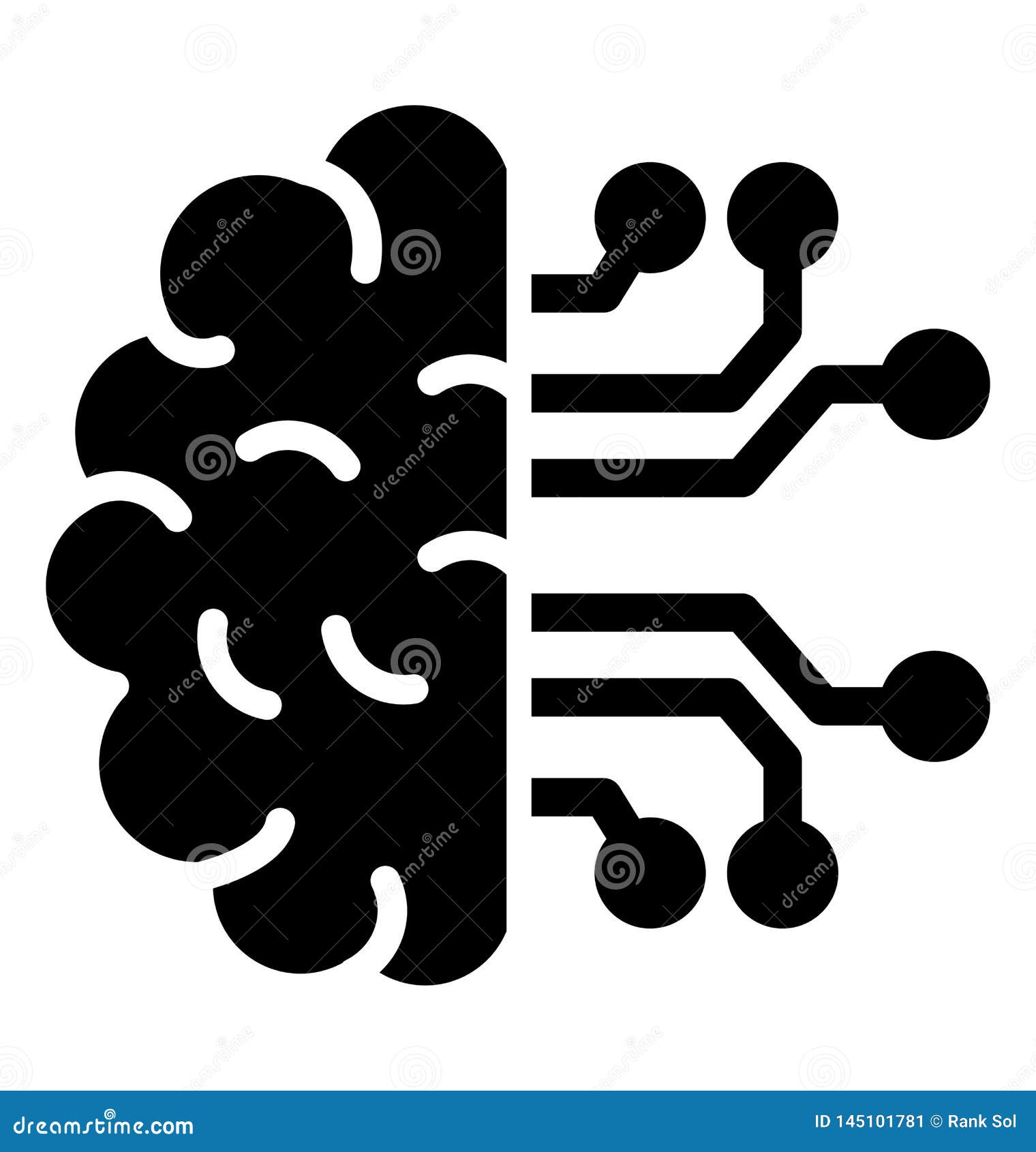 Basic RGB Brain and Connections Isolated Vector Icon Which Can Easily ...