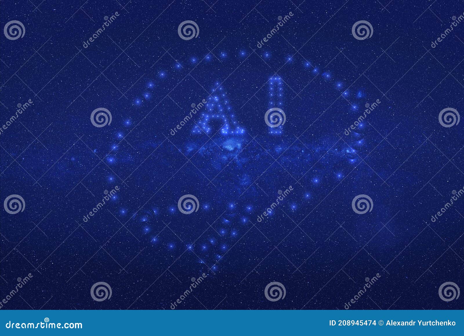 Brain Constellation Stars in Outer Space Stock Illustration ...
