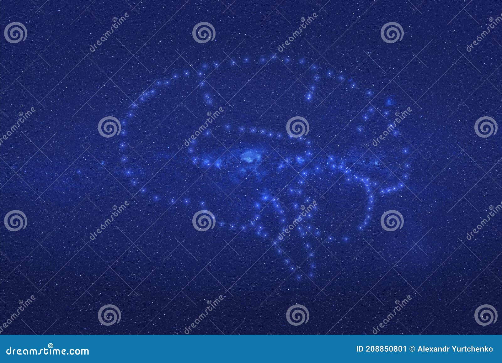 Brain Constellation Stars in the Space Stock Illustration ...