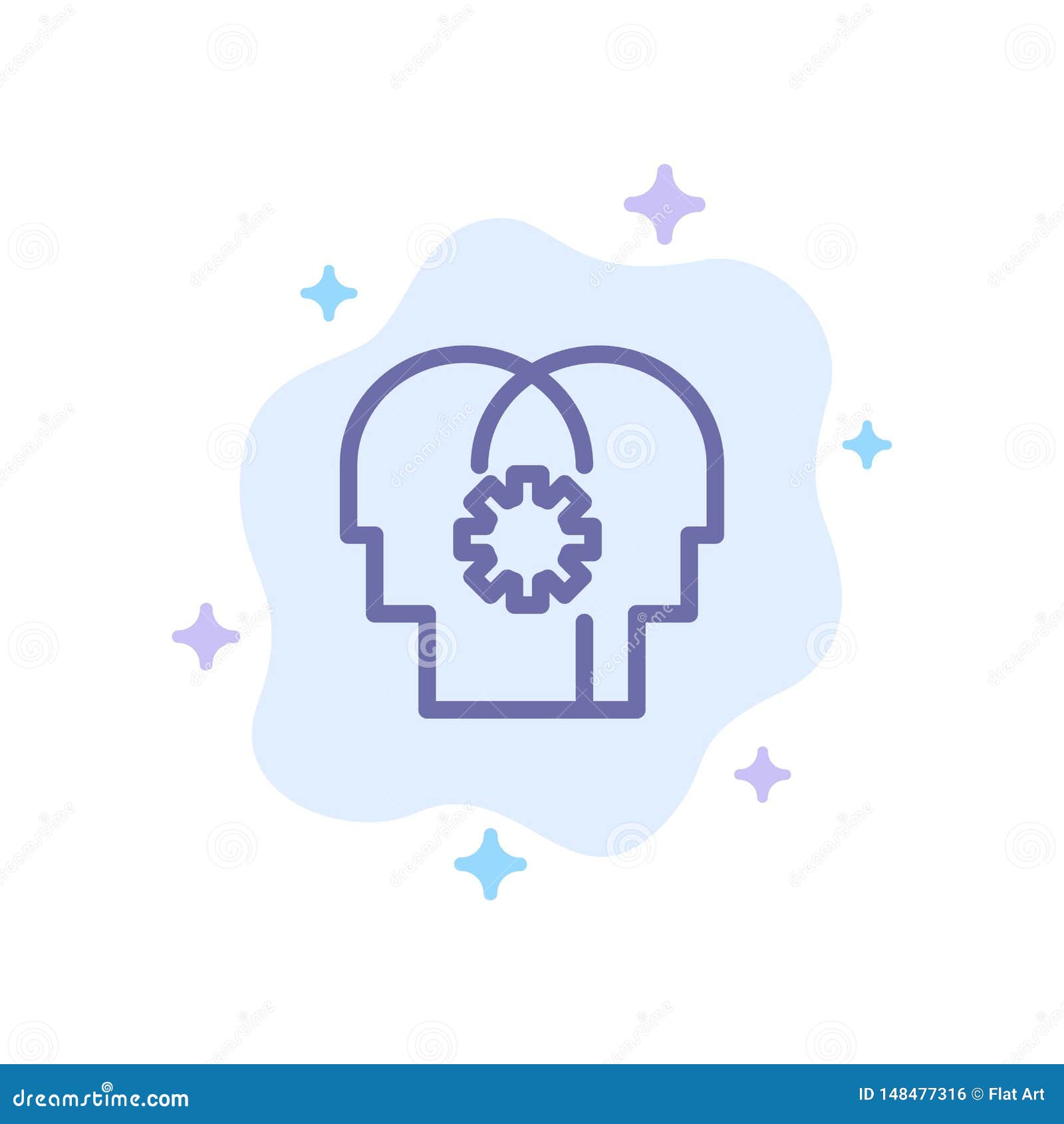 Brain, Control, Mind, Setting Blue Icon on Abstract Cloud Background ...
