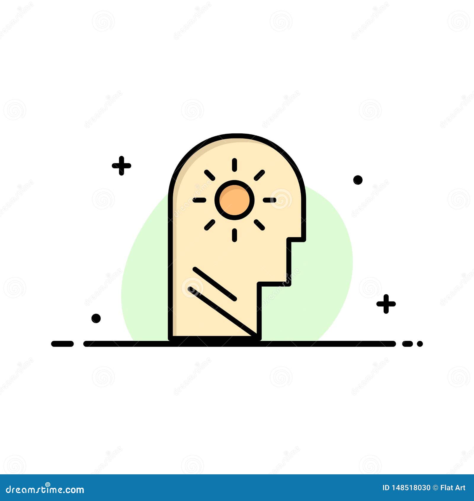 Brain, Control, Mind, Setting Business Logo Template. Flat Color Stock ...