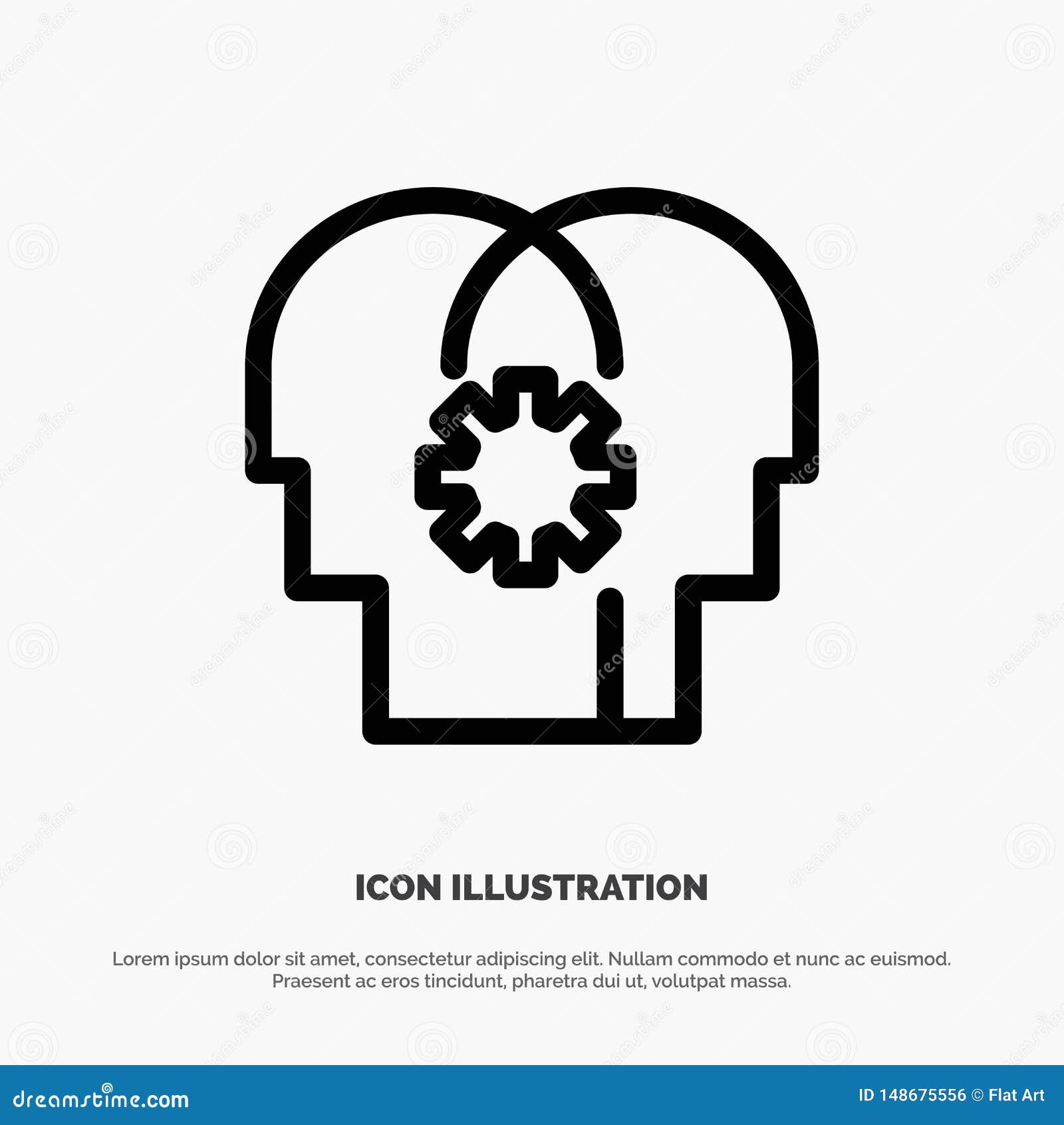Brain, Control, Mind, Setting Line Icon Vector Stock Vector ...
