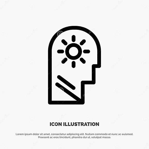Brain, Control, Mind, Setting Line Icon Vector Stock Vector ...