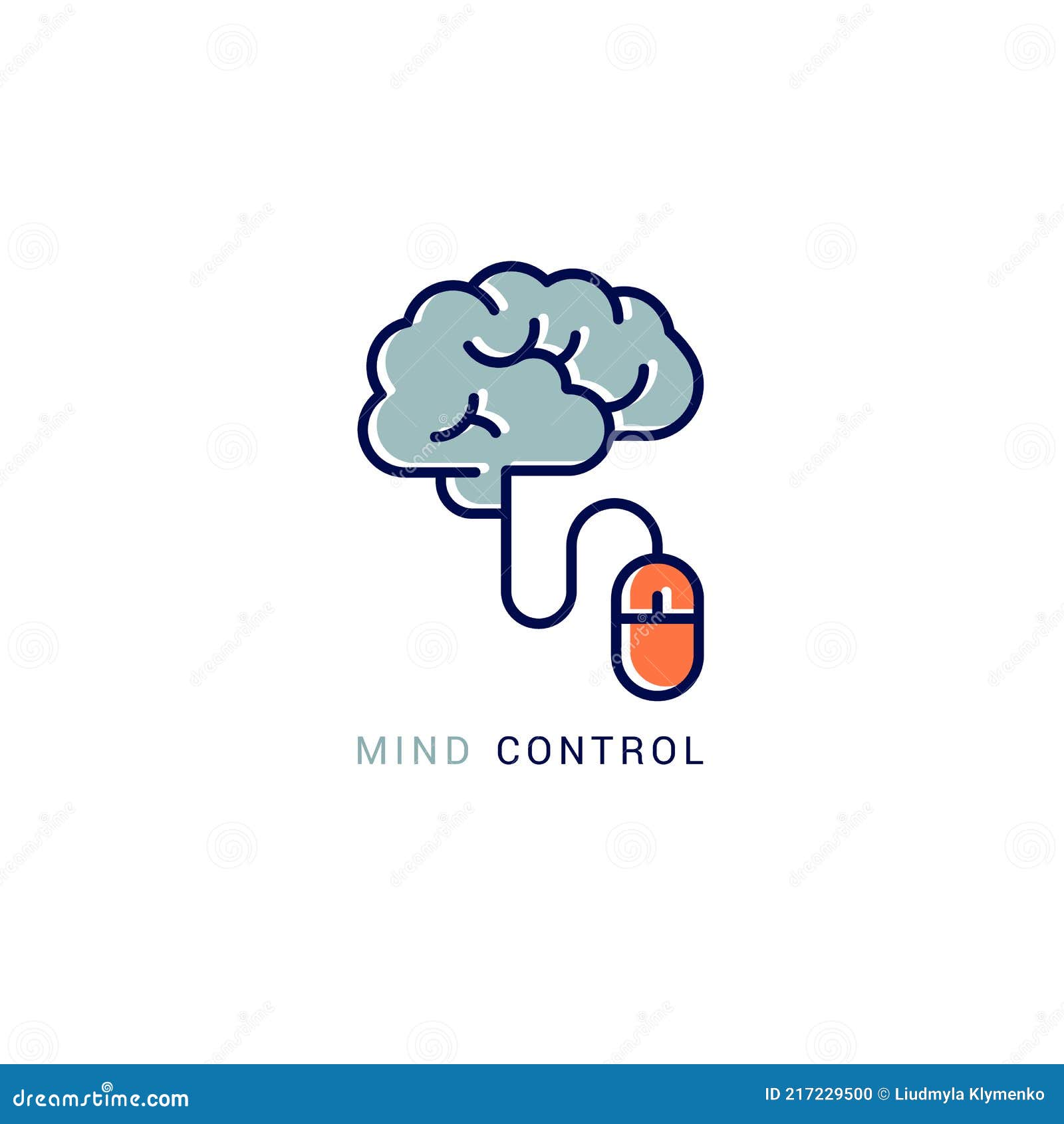 Brain Control Robot In Cartoon Style. Concept Training Artificial ...