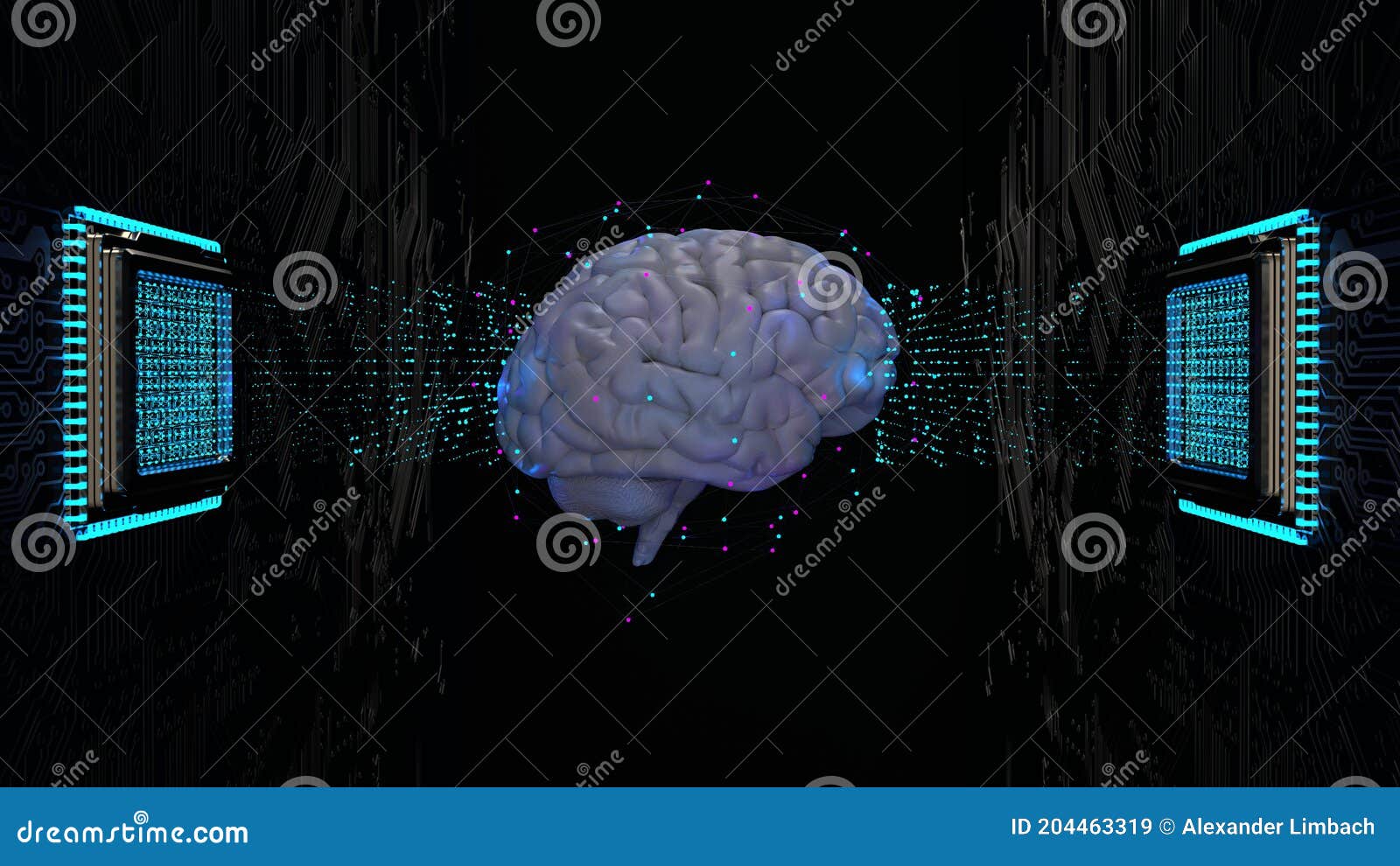 Digital Brain stock illustration. Illustration of memory - 204463319