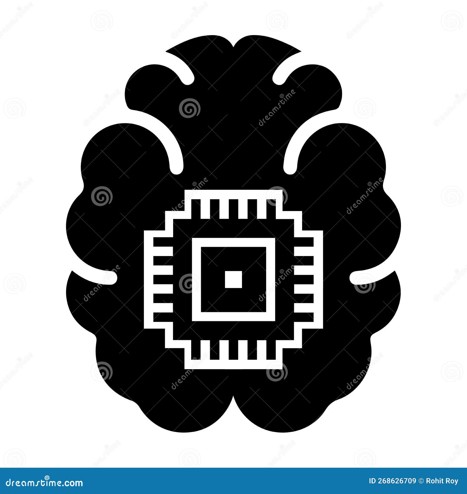 Brain, Cortex, Cybernetics Icon Stock Illustration - Illustration of ...