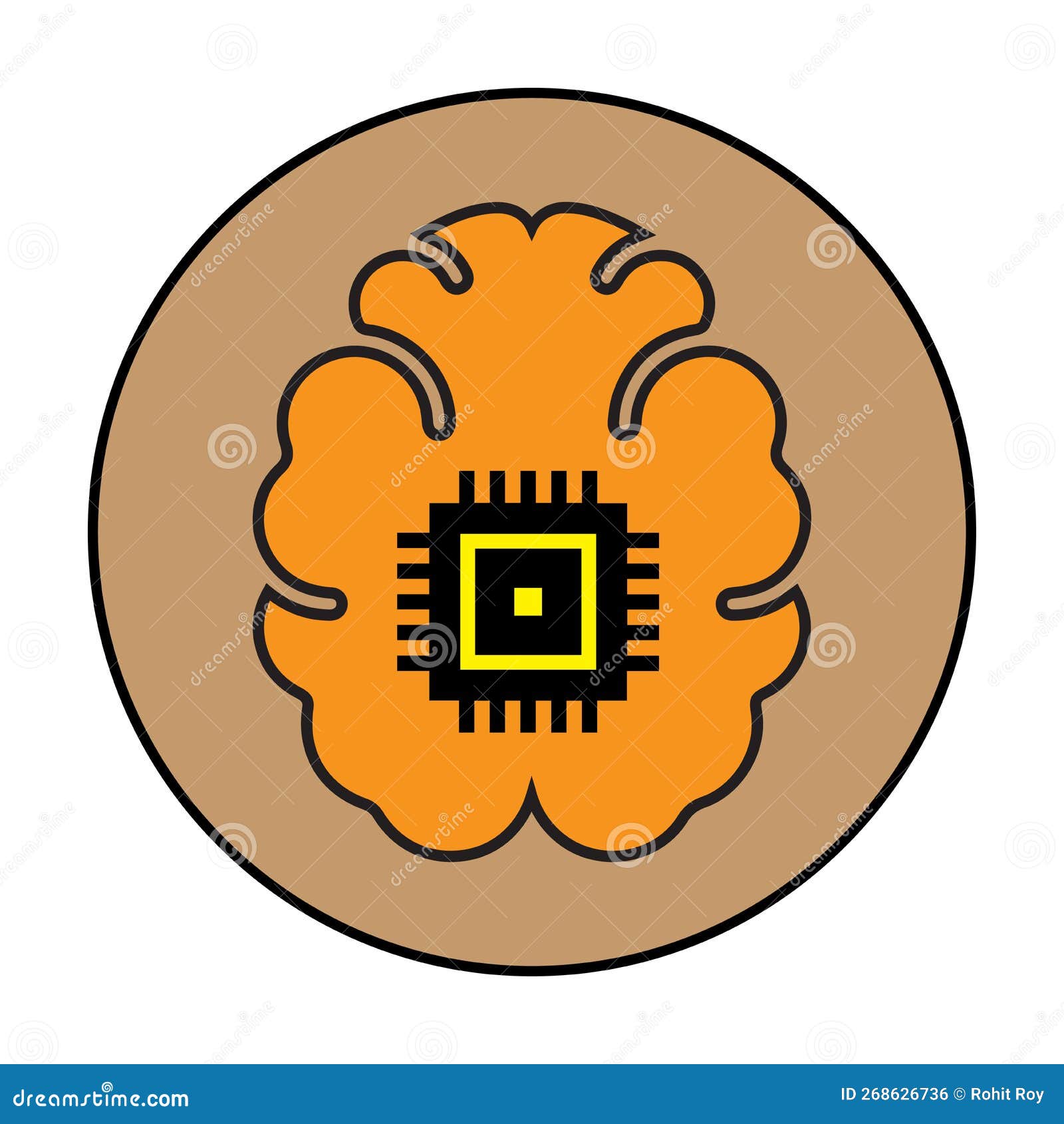Brain, Cortex, Cybernetics Icon Stock Illustration - Illustration of ...
