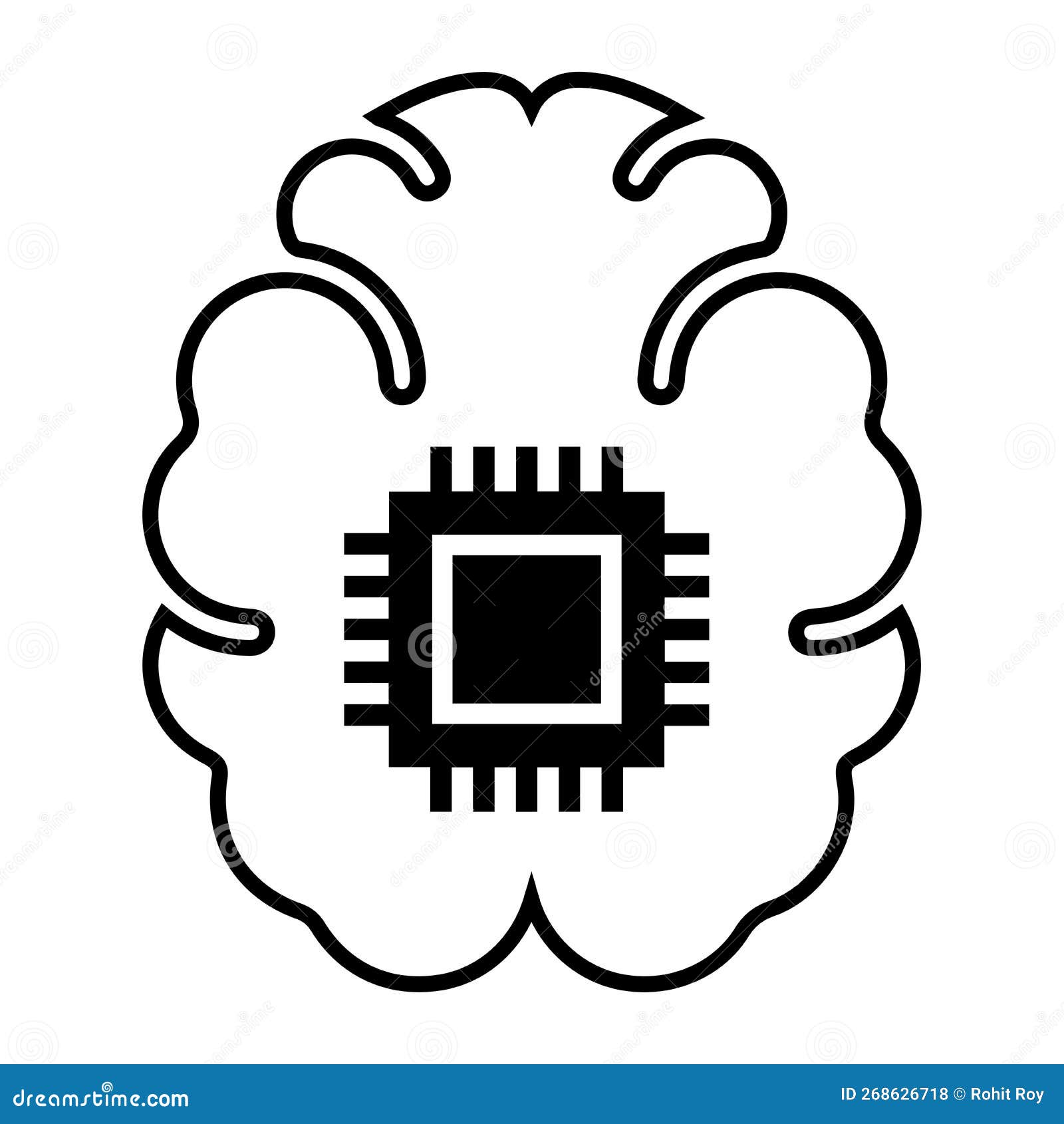 Brain, Cortex, Cybernetics Icon Stock Illustration - Illustration of ...