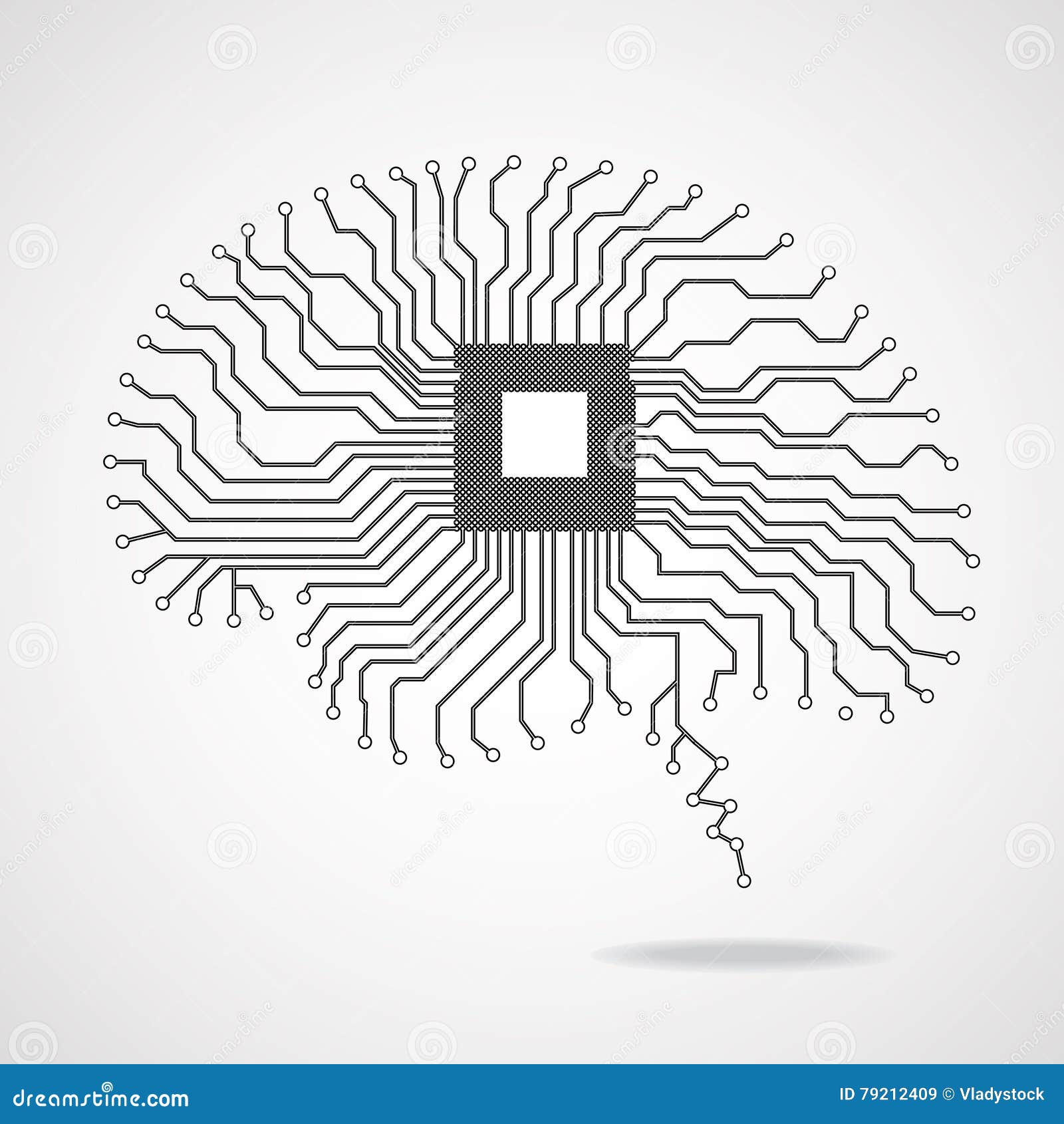 Brain. Cpu stock vector. Illustration of circuit, idea - 79212409