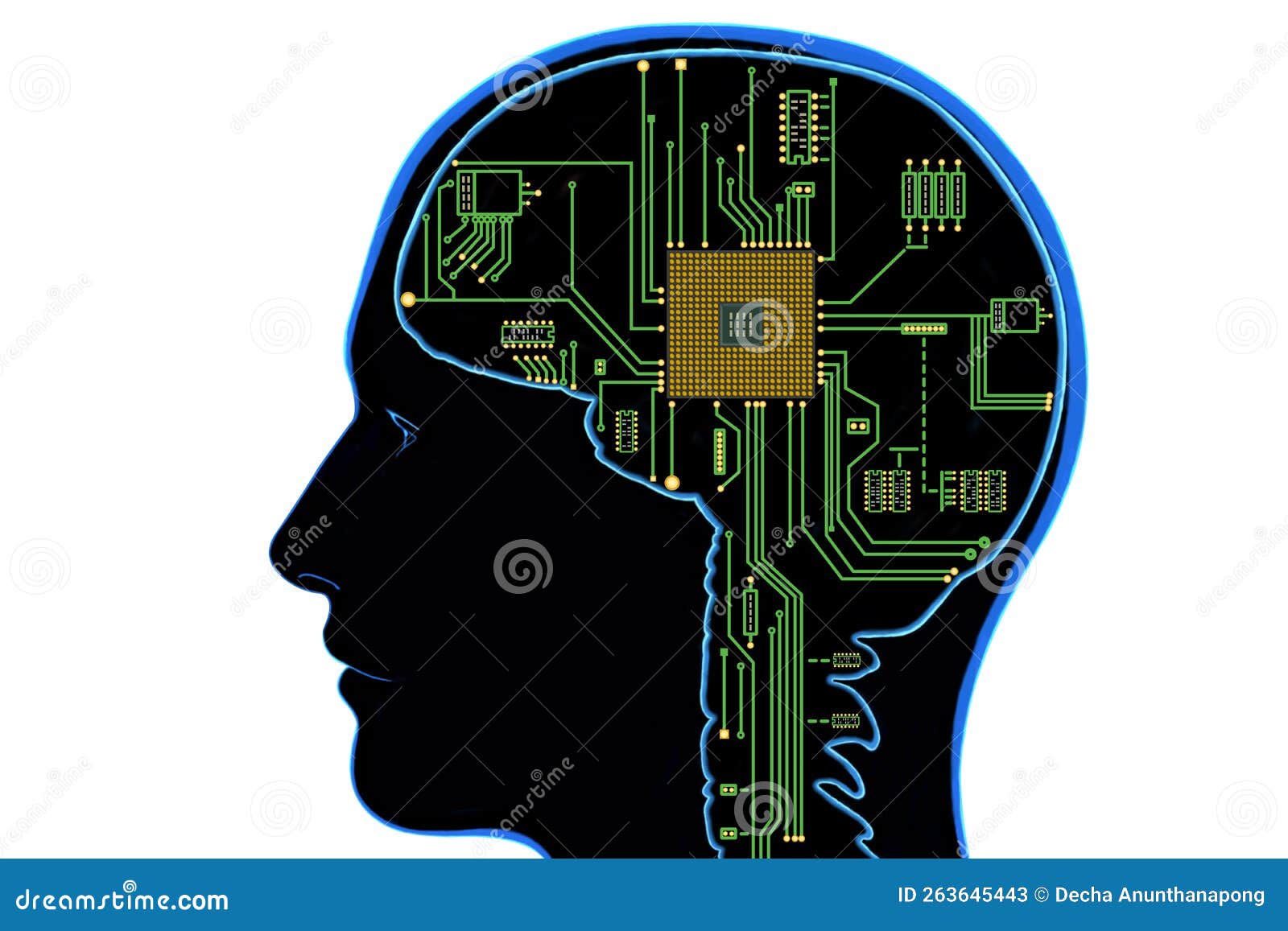 Brain with CPU microchips stock illustration. Illustration of datum ... Brain with CPU microchips stock illustration. Illustration of datum ...