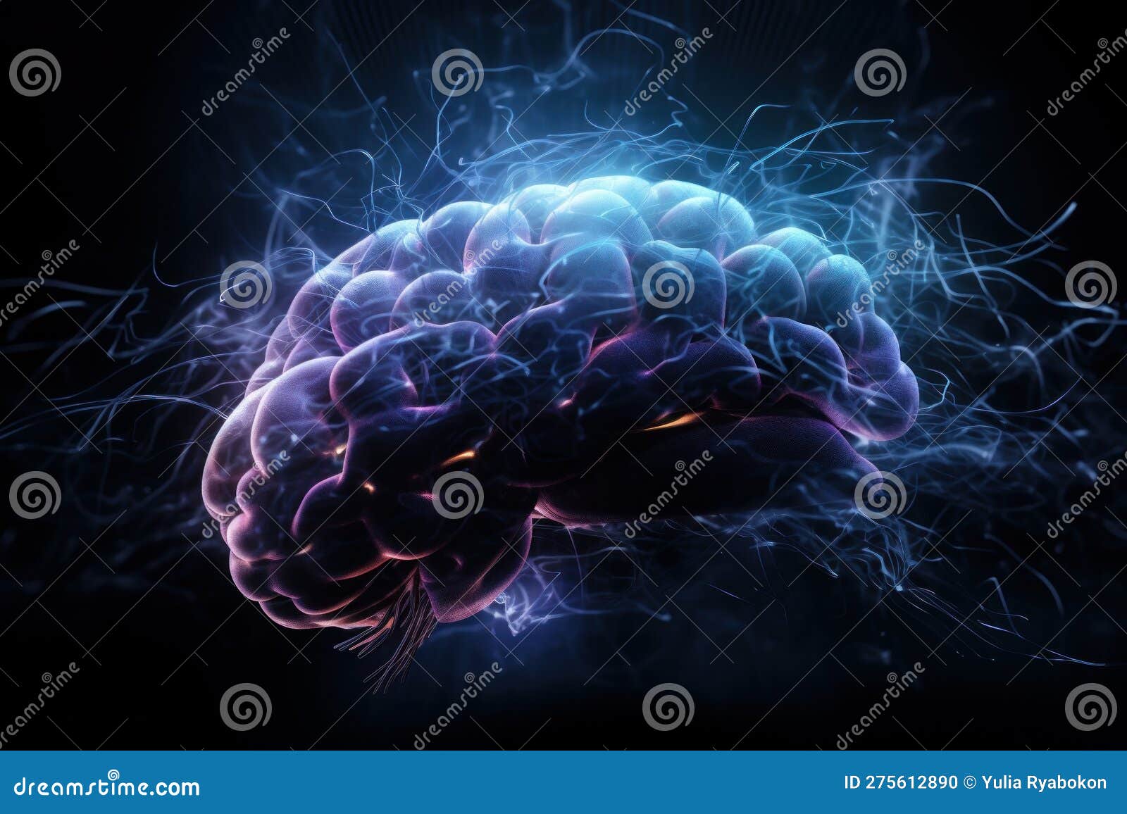 Brain Creates Futuristic Reality. Generate Ai Royalty-Free Stock Image ...