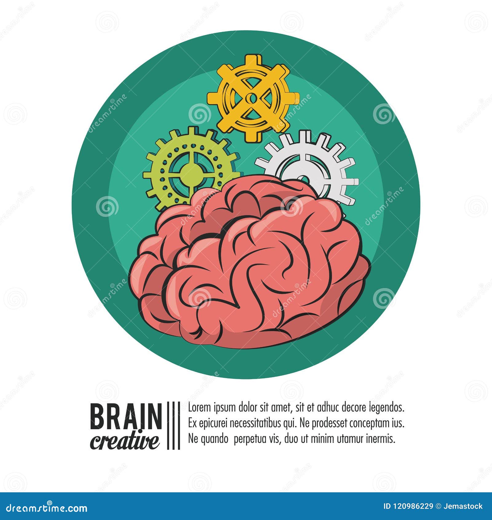 Brain creative poster stock vector. Illustration of creative - 120986229