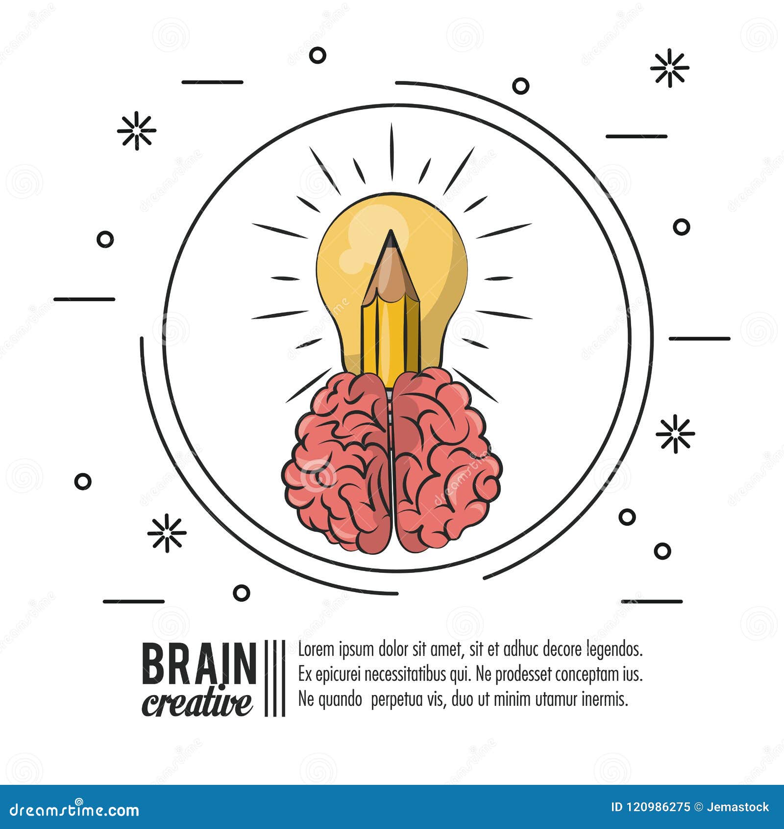 Brain creative poster stock vector. Illustration of infographic - 120986275