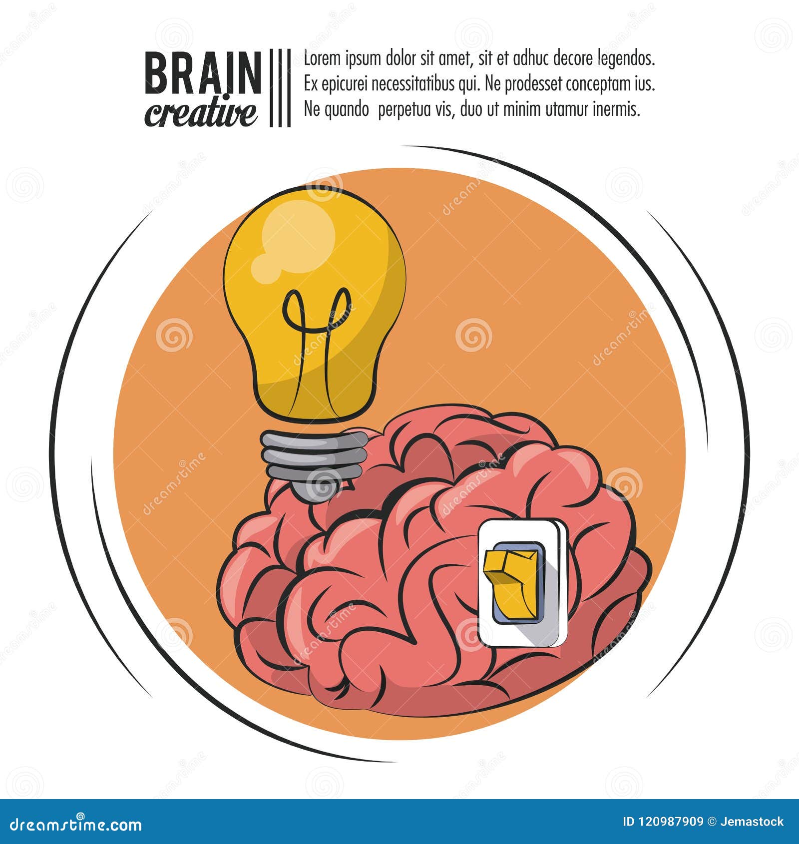 Brain creative poster stock vector. Illustration of science - 120987909