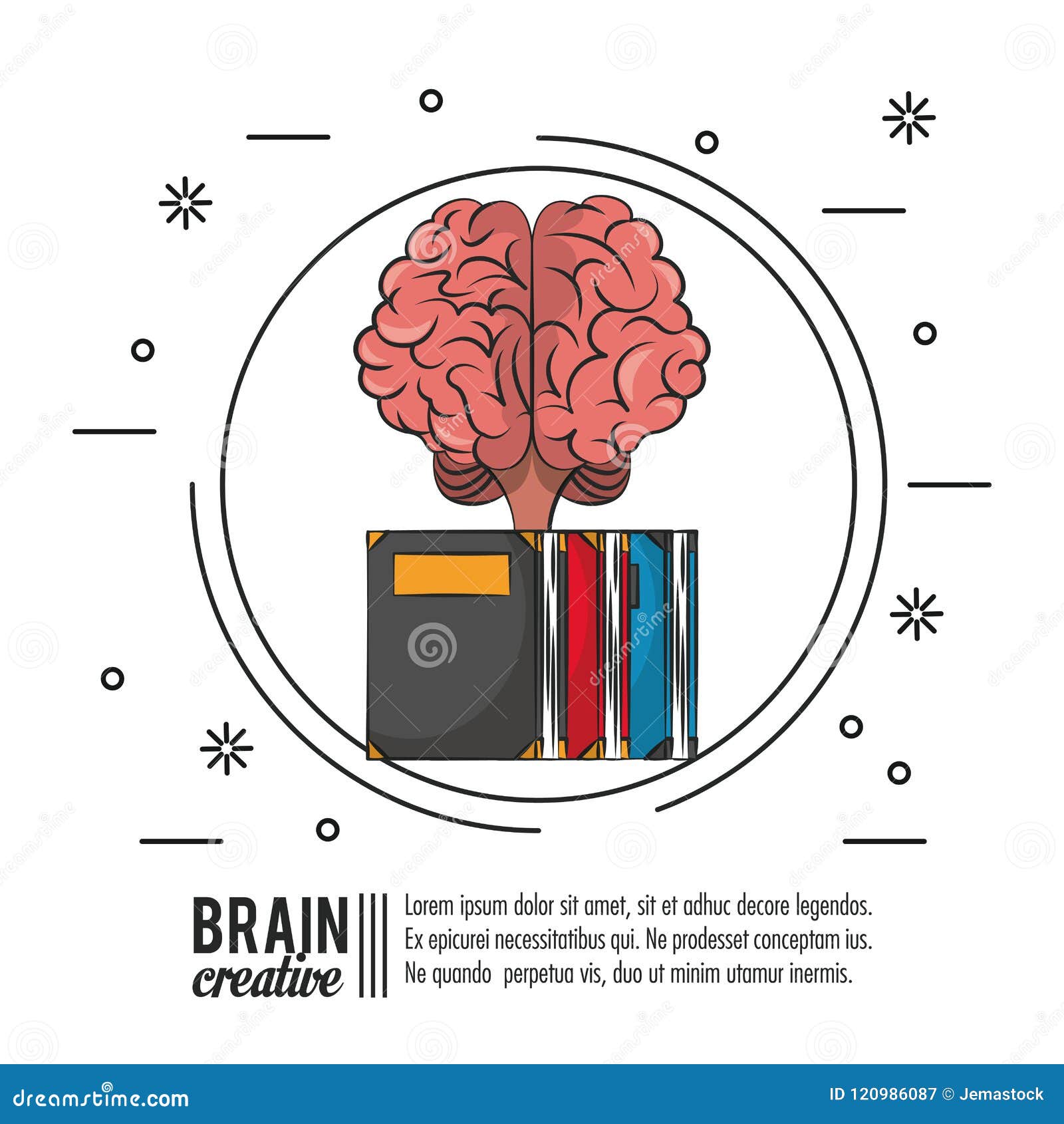 Brain creative poster stock vector. Illustration of cerebral - 120986087