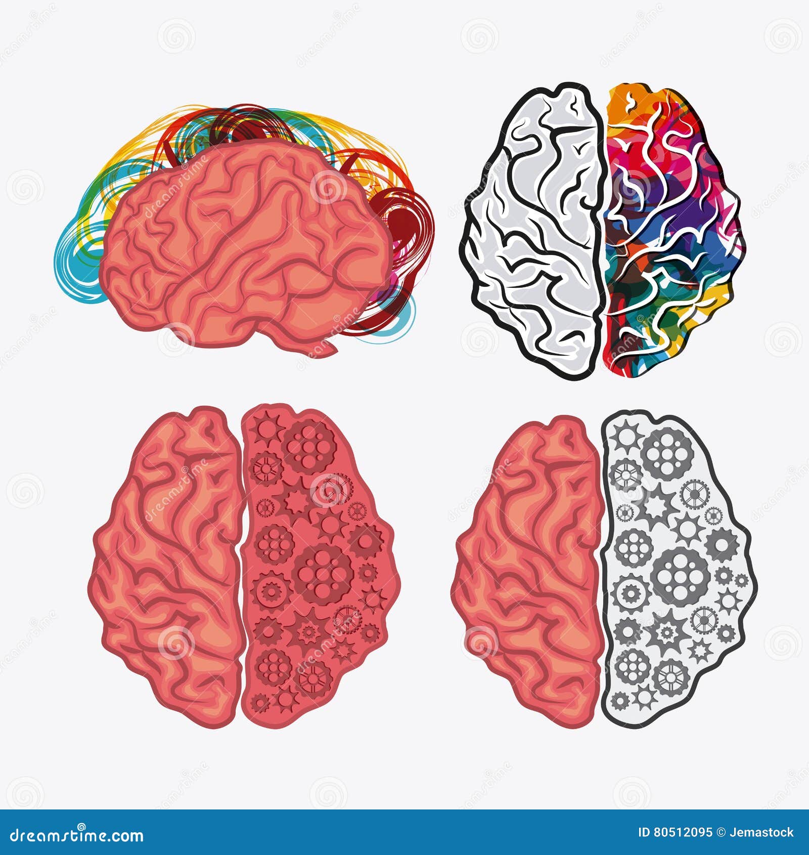 Brain of Creative Teamwork Concept Stock Vector - Illustration of ...