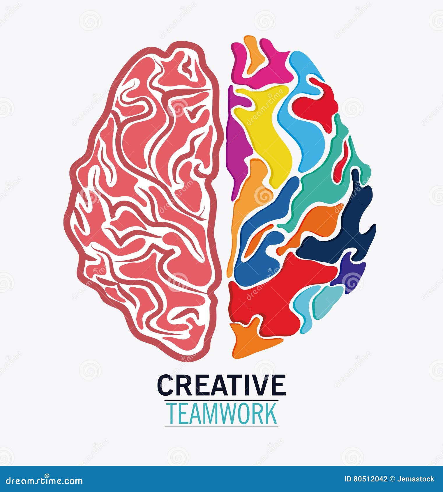 Brain of Creative Teamwork Concept Stock Vector - Illustration of icon ...
