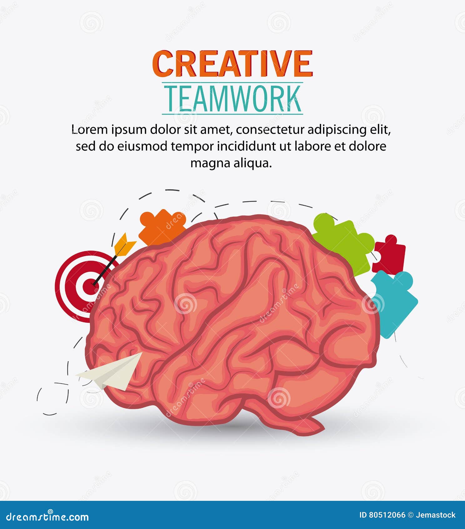 Brain of Creative Teamwork Concept Stock Vector - Illustration of ...